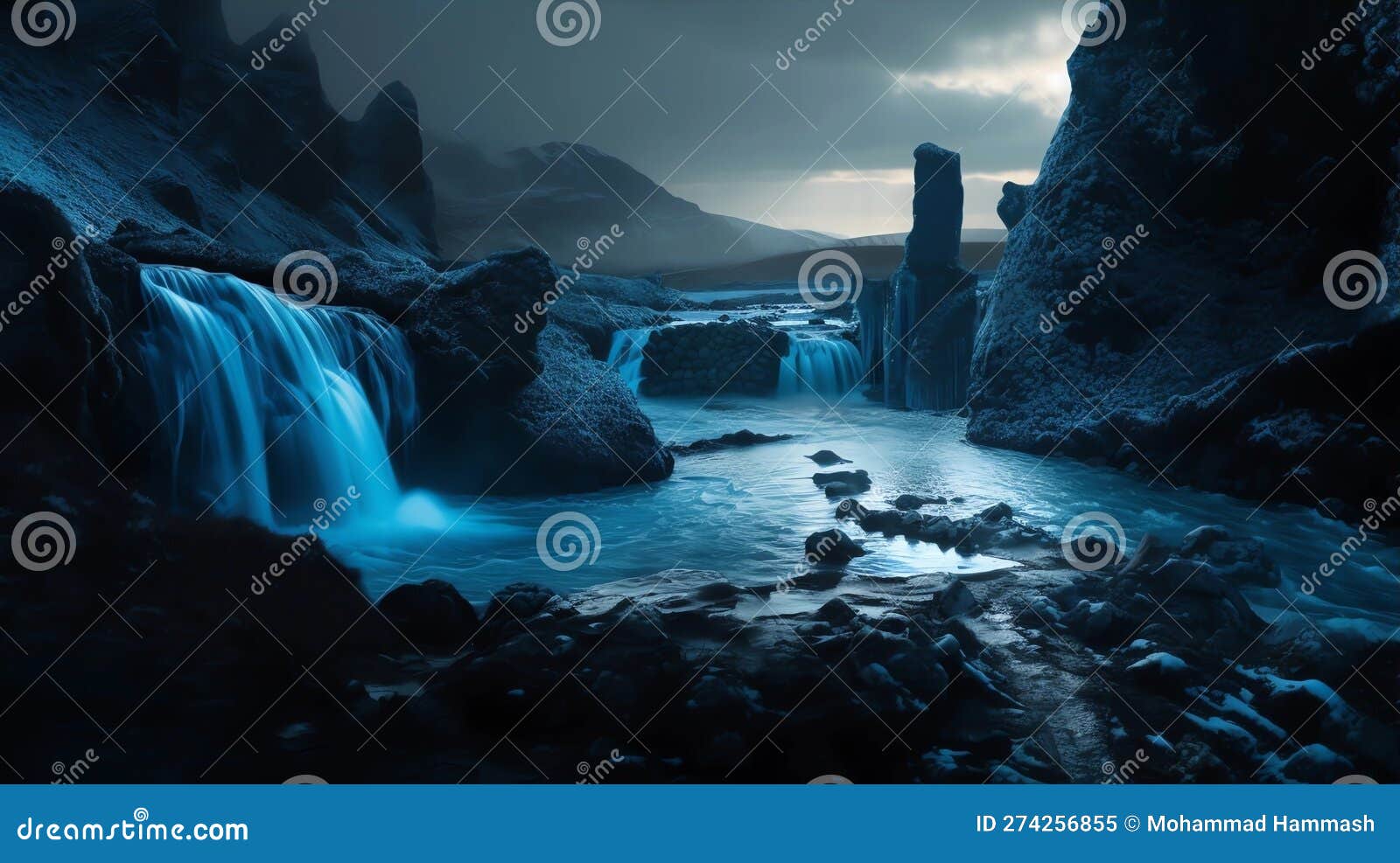 Otherworldly Landscape with Focus, Made with Generative AI Stock ...