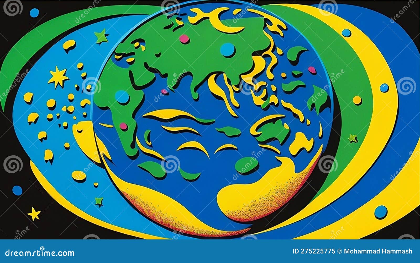 Cartoon Earth: a Playful Planet in the Vastness of Space, Made with ...