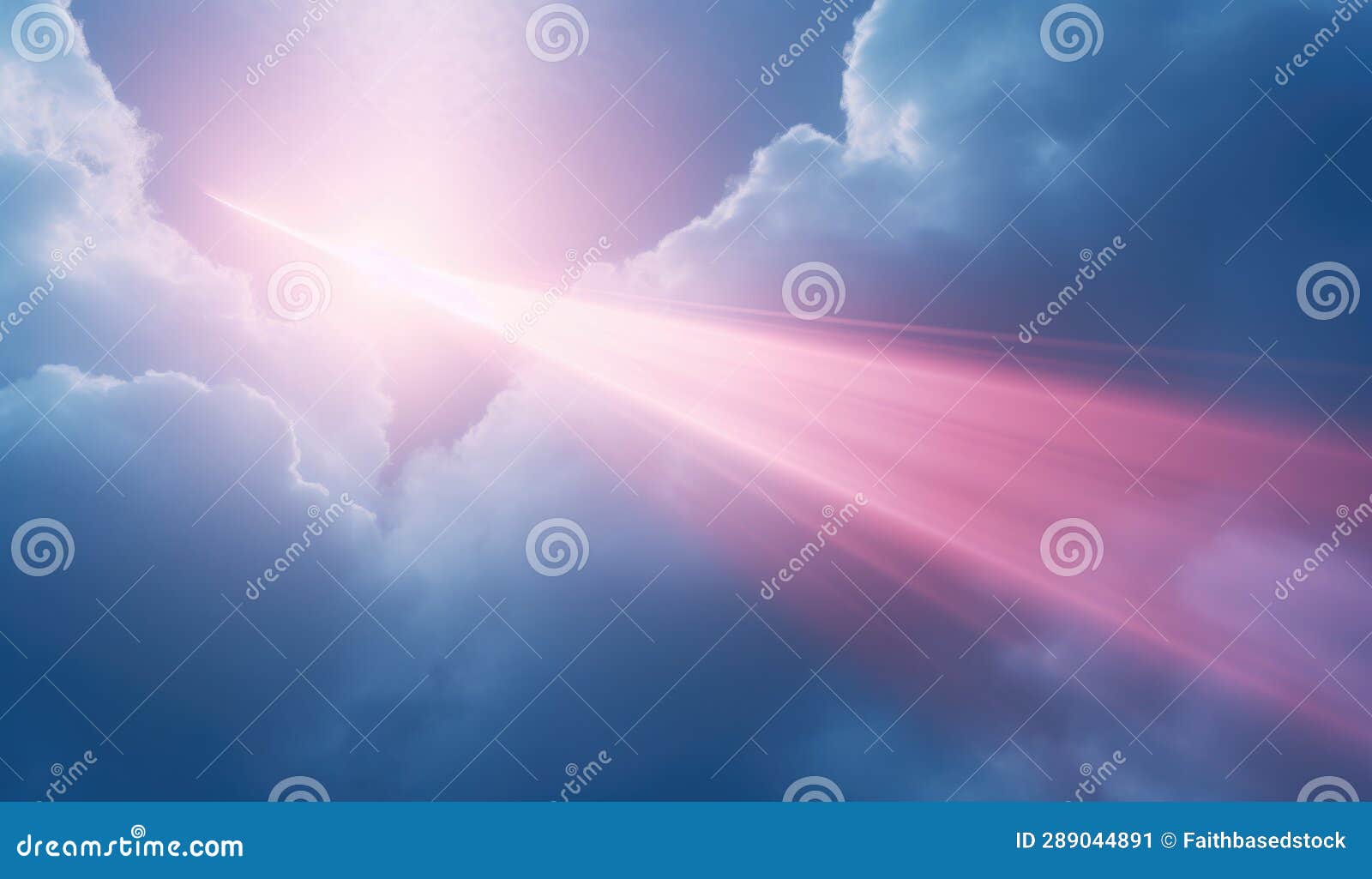 Divine Presence. Blue Sky with Cloud and Rays of Light Stock ...