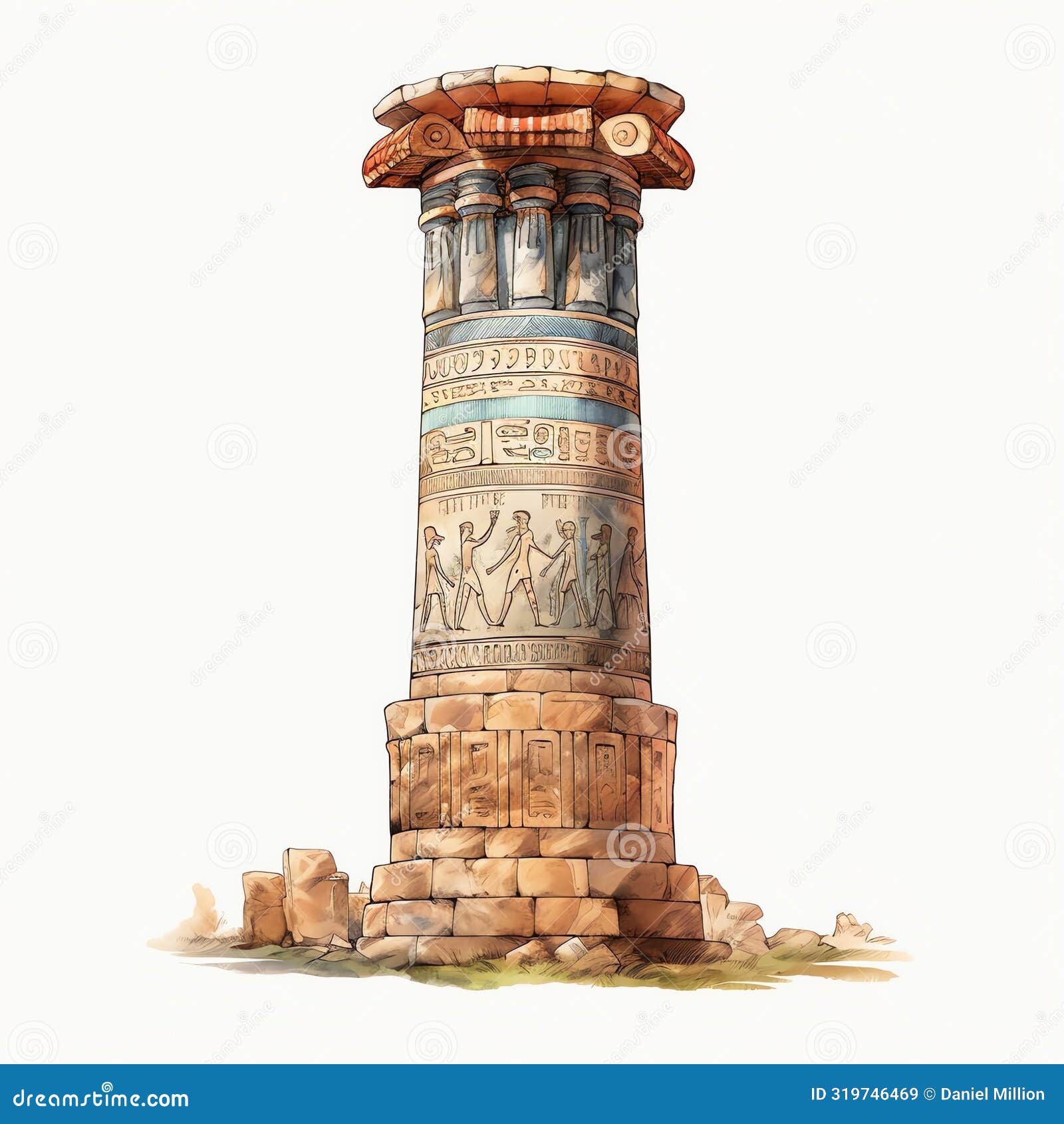 Djed Pillar Symbolizing Stability and Endurance Illustration Stock ...