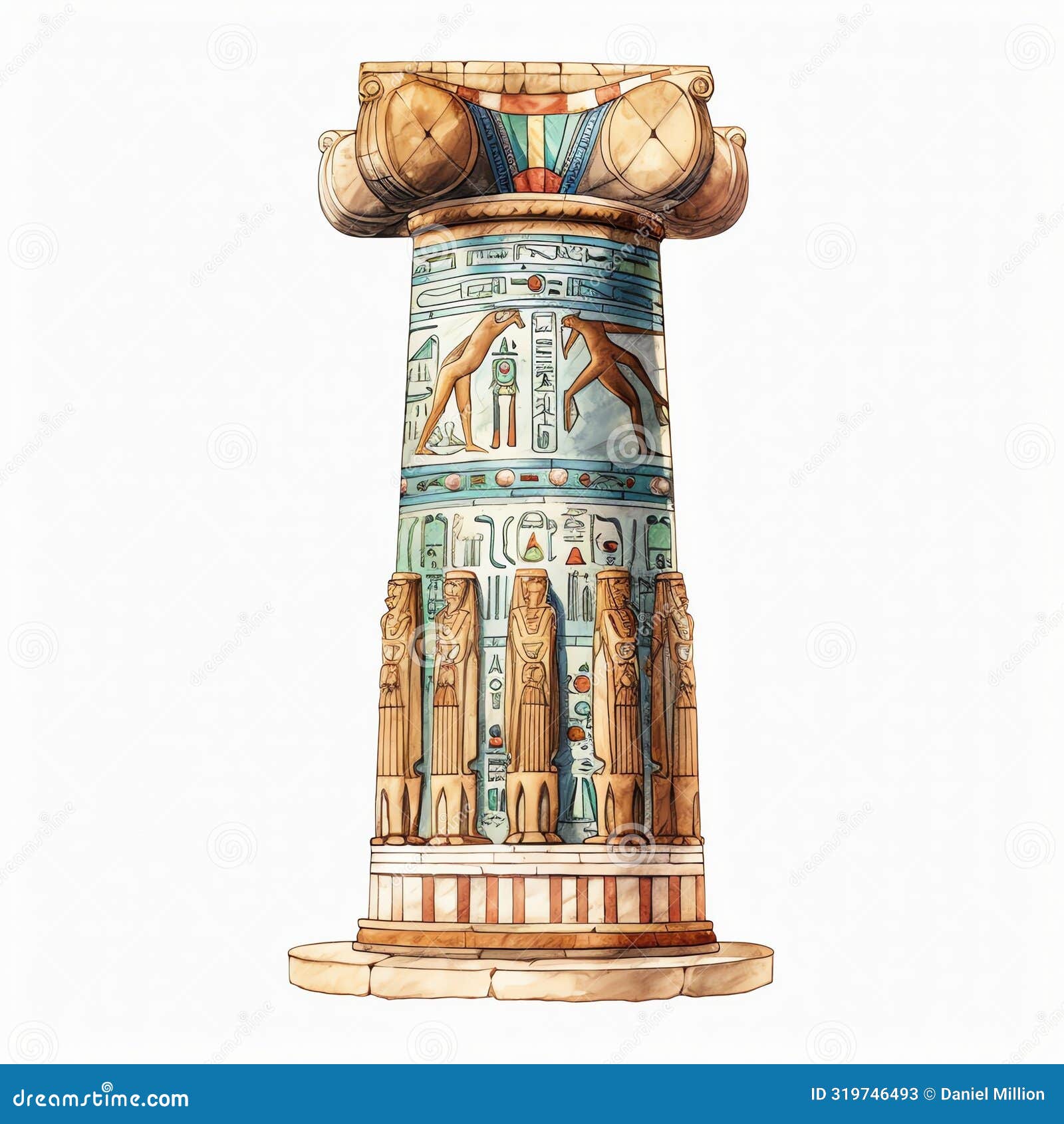 Djed Pillar Symbolizing Stability And Endurance Illustration Royalty ...