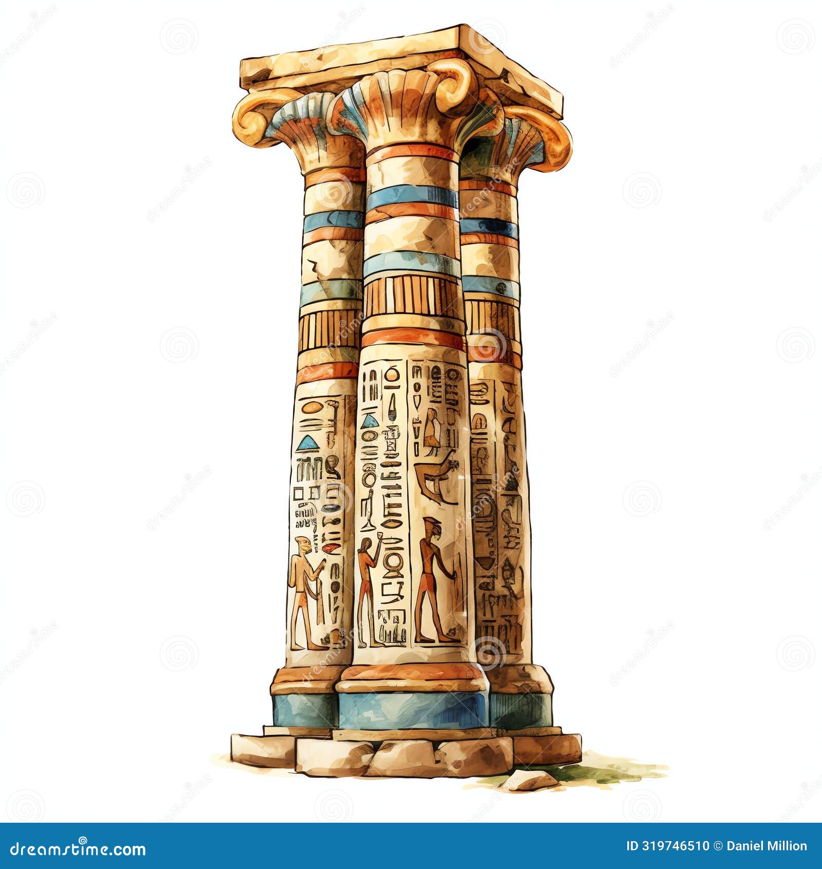 Djed Pillar Symbolizing Stability and Endurance Illustration Stock ...