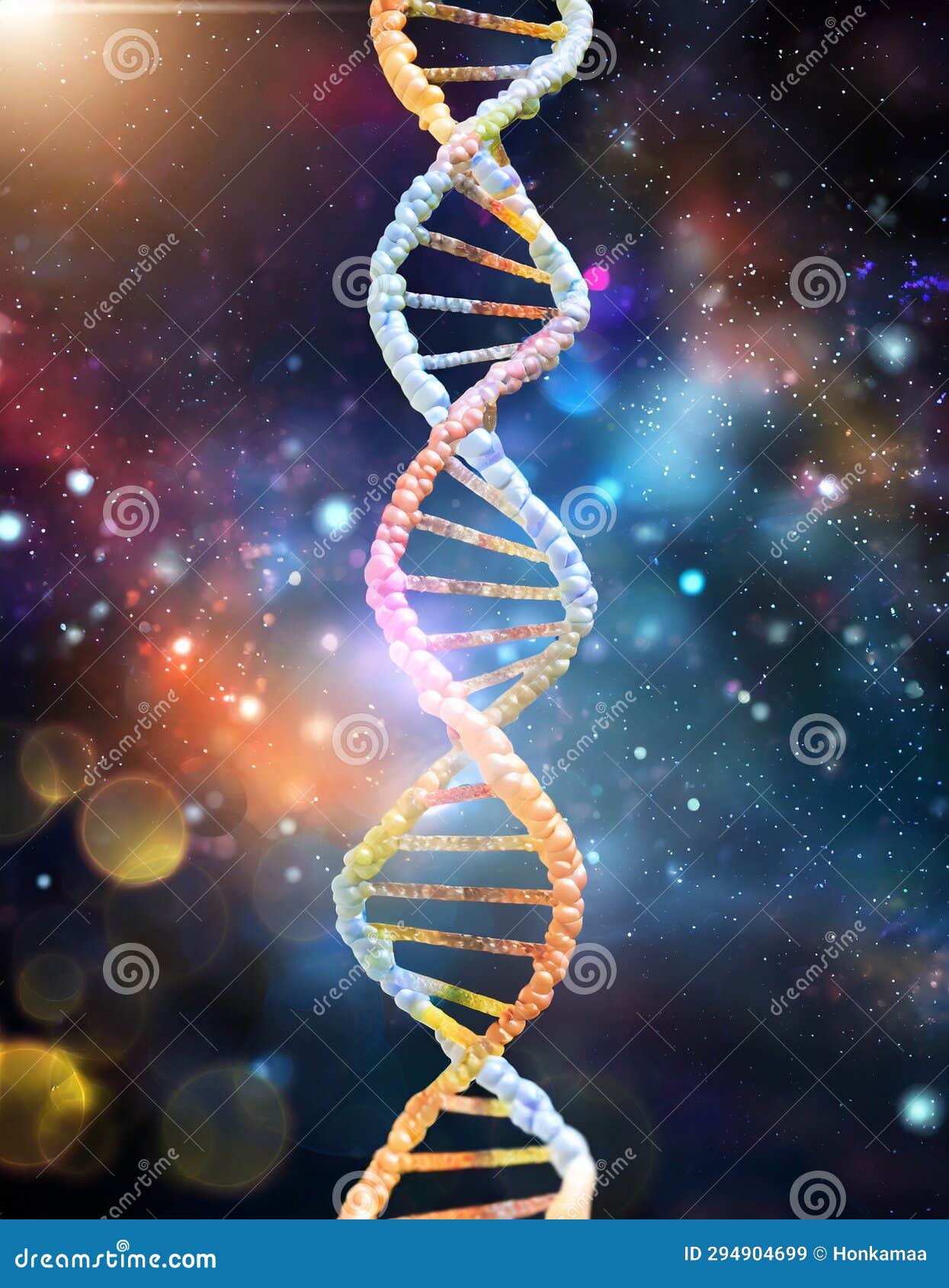 DNA String, Universe Background. Stock Illustration - Illustration of ...