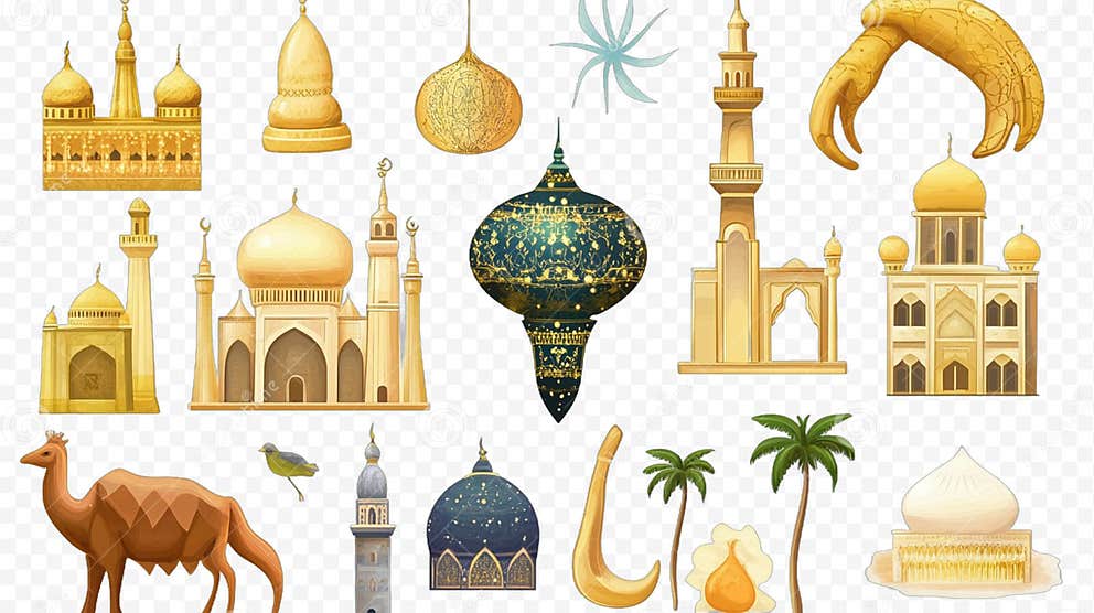Eid Elements Set stock illustration. Illustration of star - 341474752