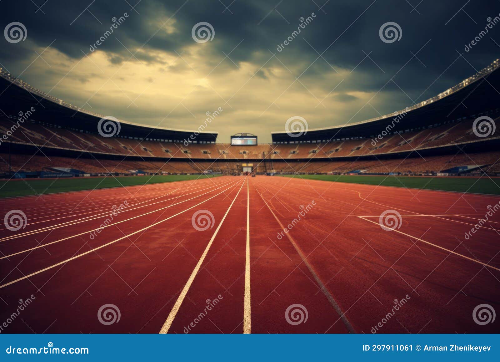 AI Generated Image. Empty Sports Track and Stadium Stock Illustration ...