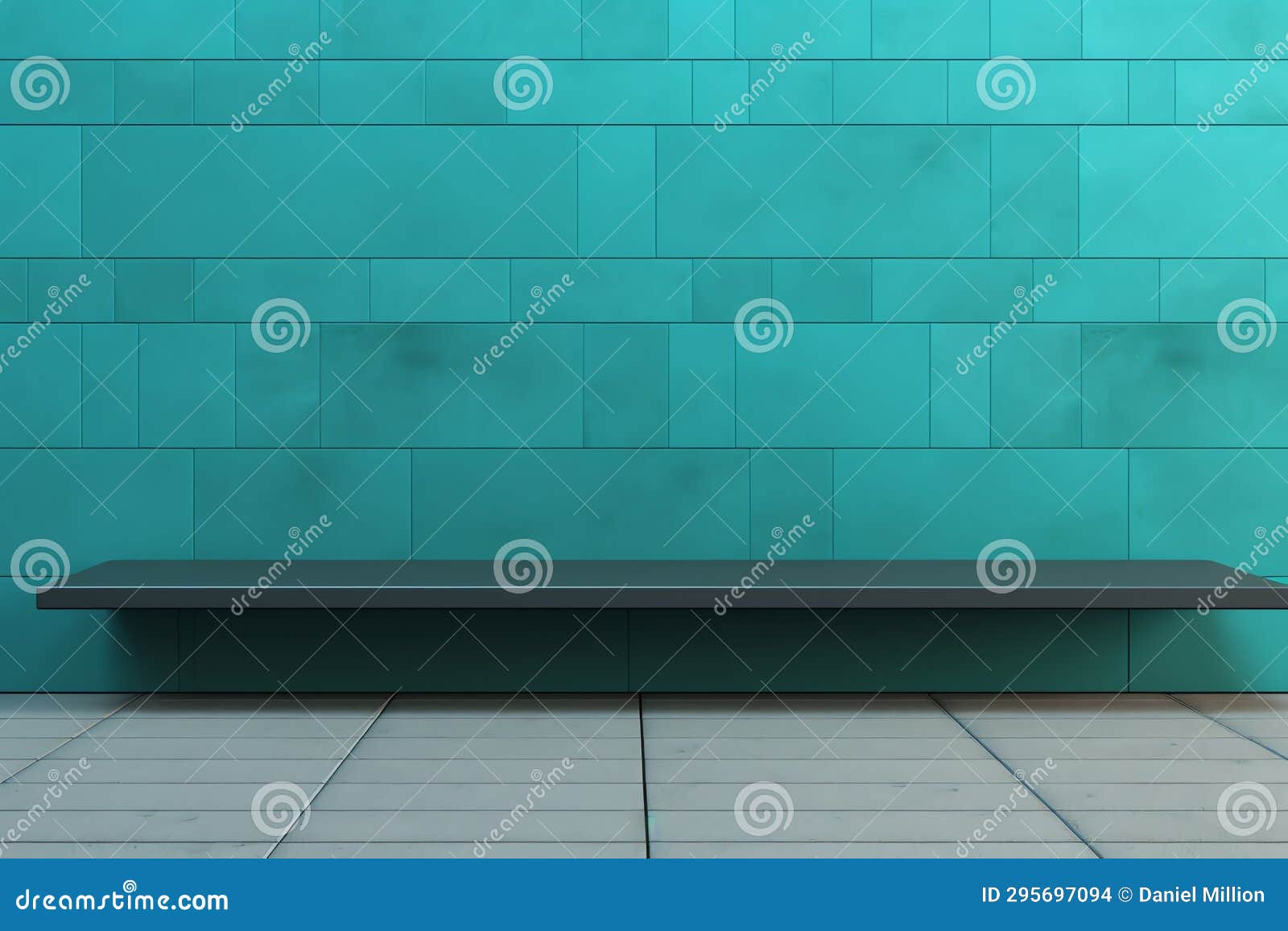 Empty Teal Store Wall for Logo Stock Illustration - Illustration of ...