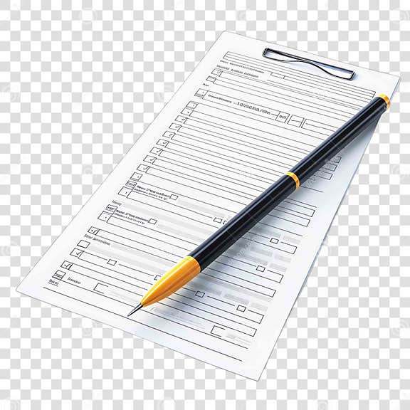 Exam Sheet Transparent Background Realistic Element Stock Illustration ...