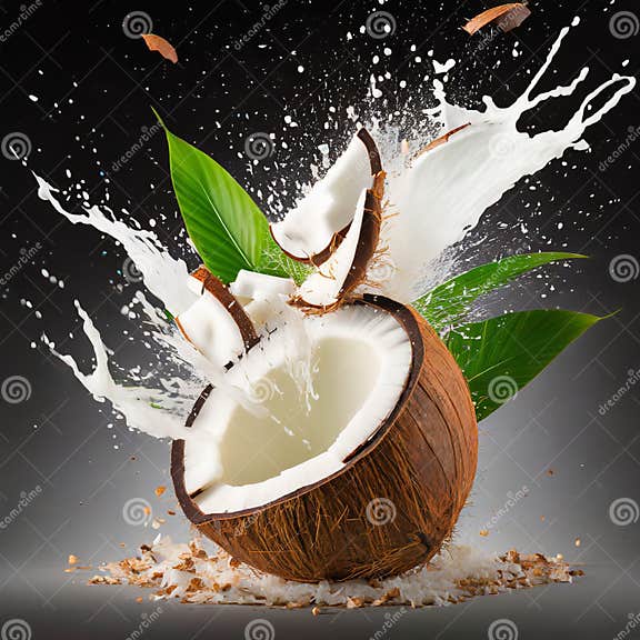 A coconut explosion stock illustration. Illustration of explosion ...