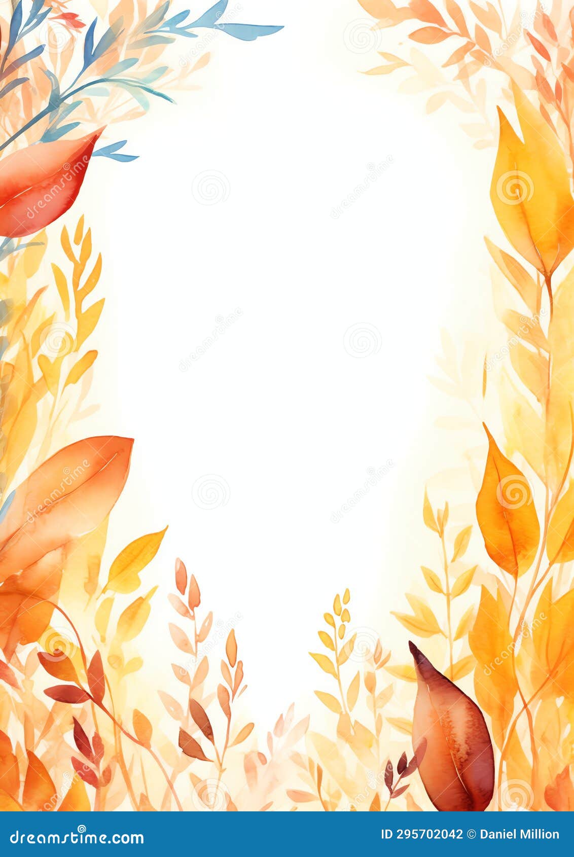 Fall Foliage Backdrop Watercolor Border Stock Illustration ...