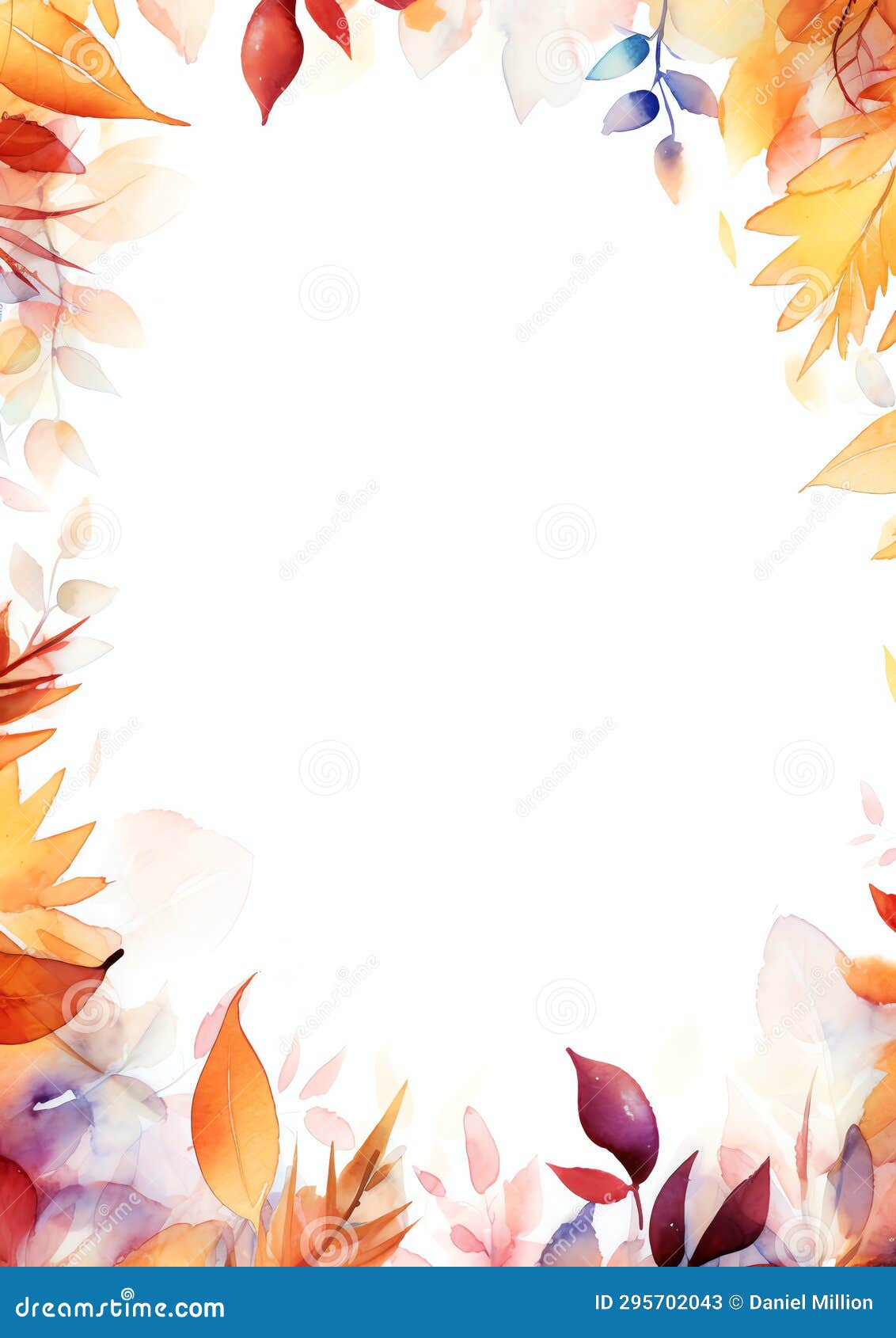 Fall Foliage Backdrop Watercolor Border Stock Illustration ...