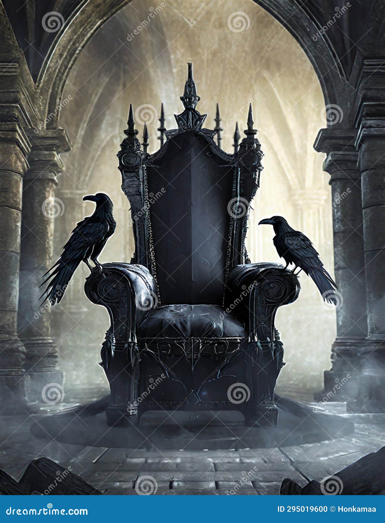 Raven Seat On Cracked Shield Cartoon Vector | CartoonDealer.com #124313201