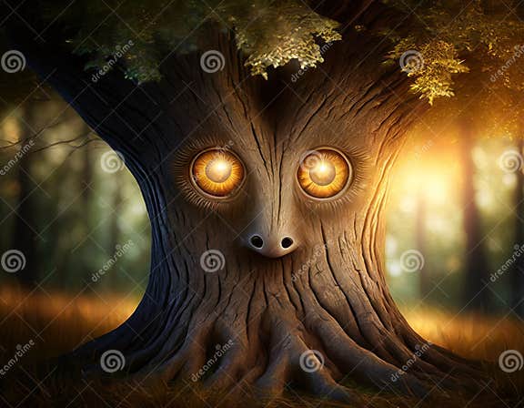 Tree creature stock illustration. Illustration of ancient - 295956450