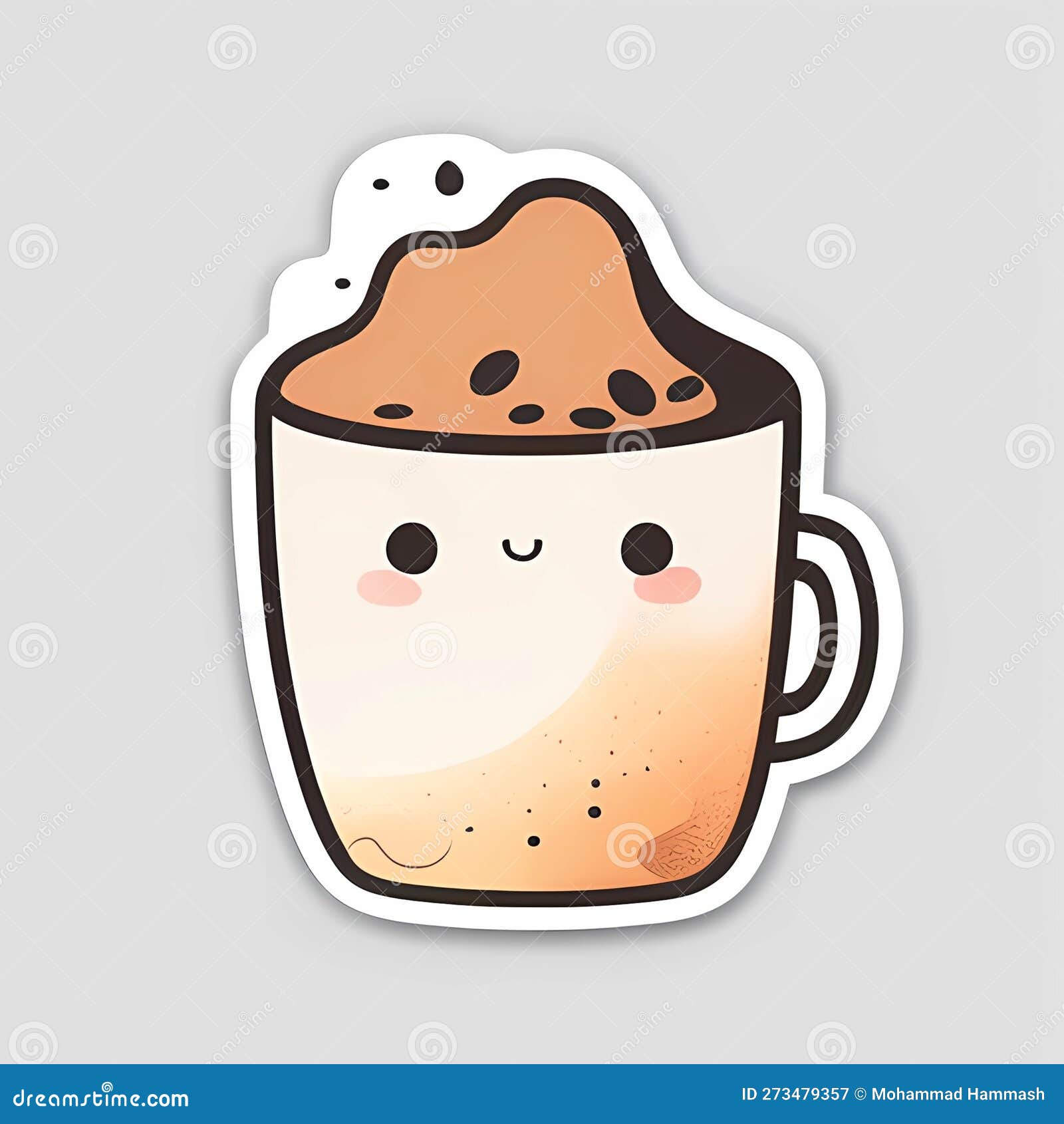 Kawaii Focus Sticker, Made with Generative AI Stock Illustration ...