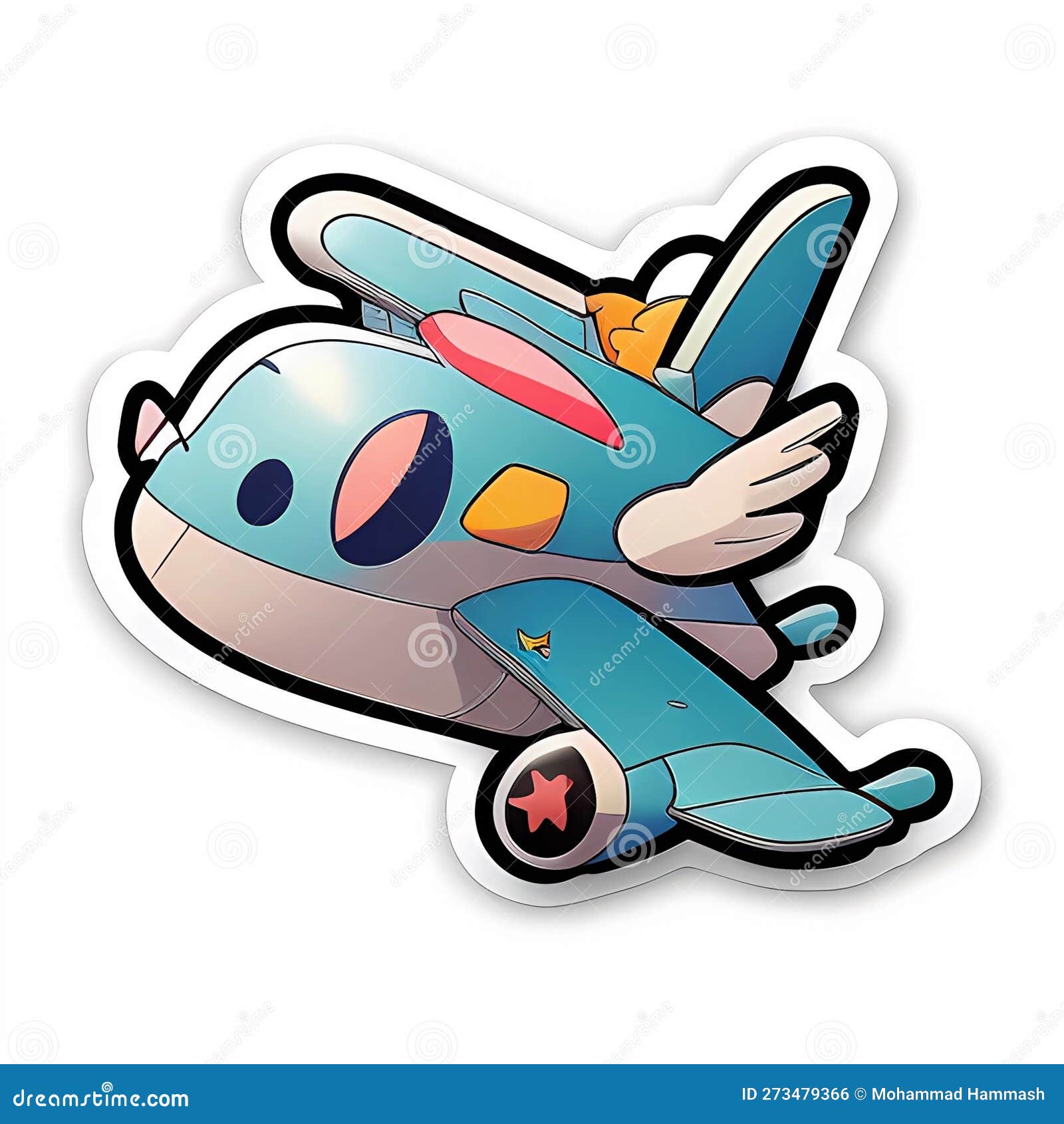 Kawaii Focus Sticker, Made with Generative AI Stock Illustration ...