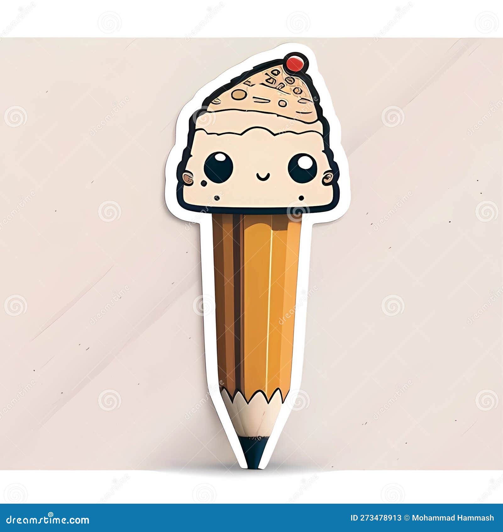 Kawaii Focus Sticker, Made with Generative AI Stock Illustration ...