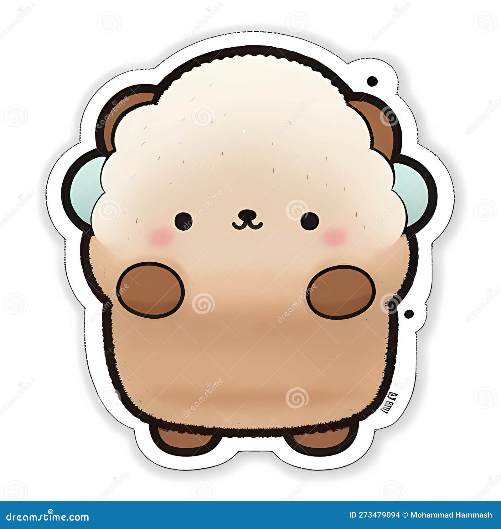 Kawaii Focus Sticker, Made with Generative AI Stock Photo - Image of ...