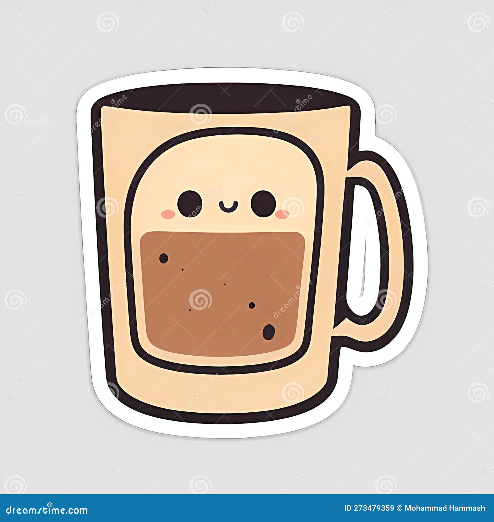 Kawaii Focus Sticker, Made with Generative AI Stock Image - Image of ...