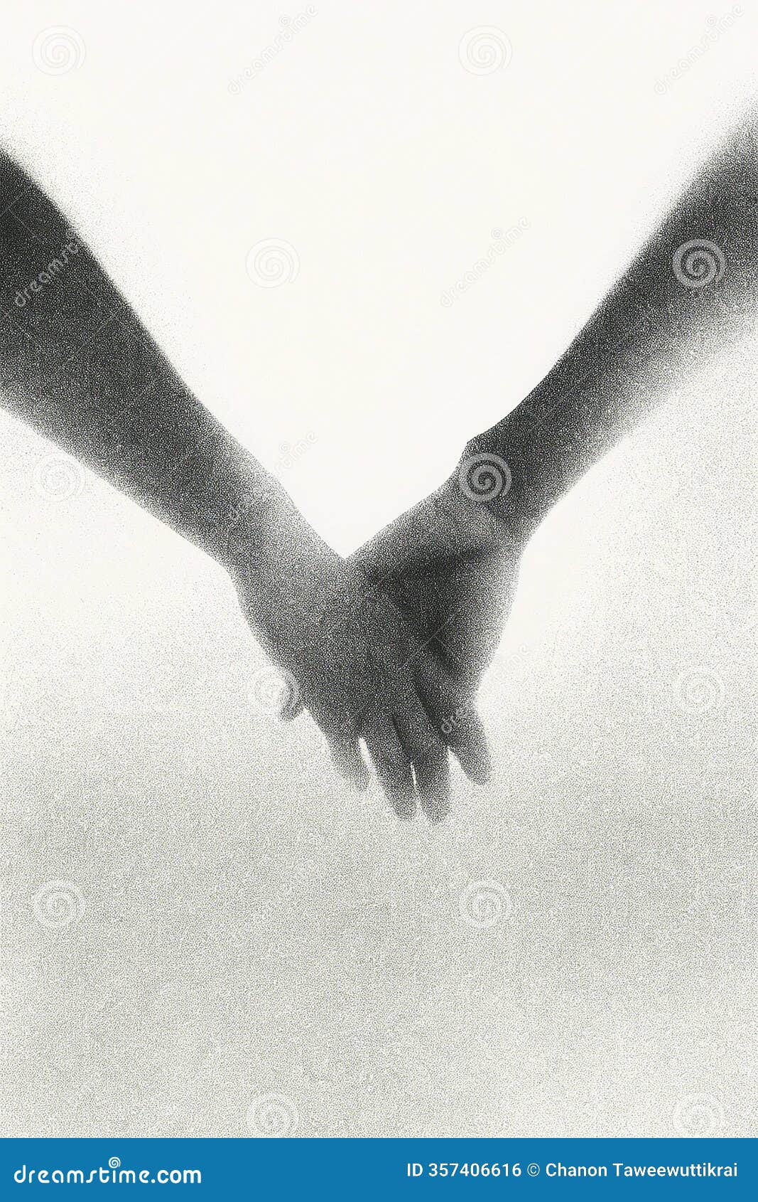 Two Hands Holding Each Other: Long Shot Centered Stock Illustration ...
