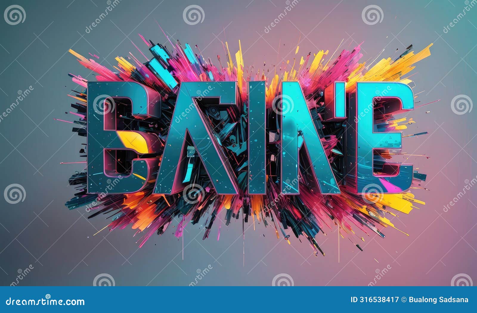 A Colorful Word is Displayed on a Grey Background. Stock Illustration ...