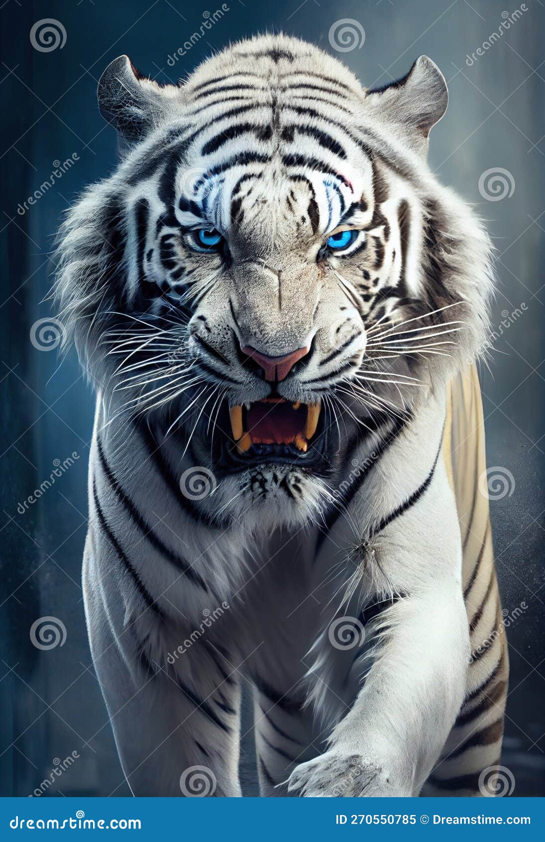 Majestic White Tiger in Roar, Captured in Hyper-Realistic Detail, Made ...