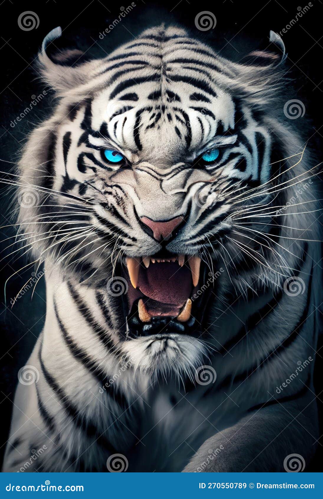 Majestic White Tiger in Roar, Captured in Hyper-Realistic Detail, Made ...