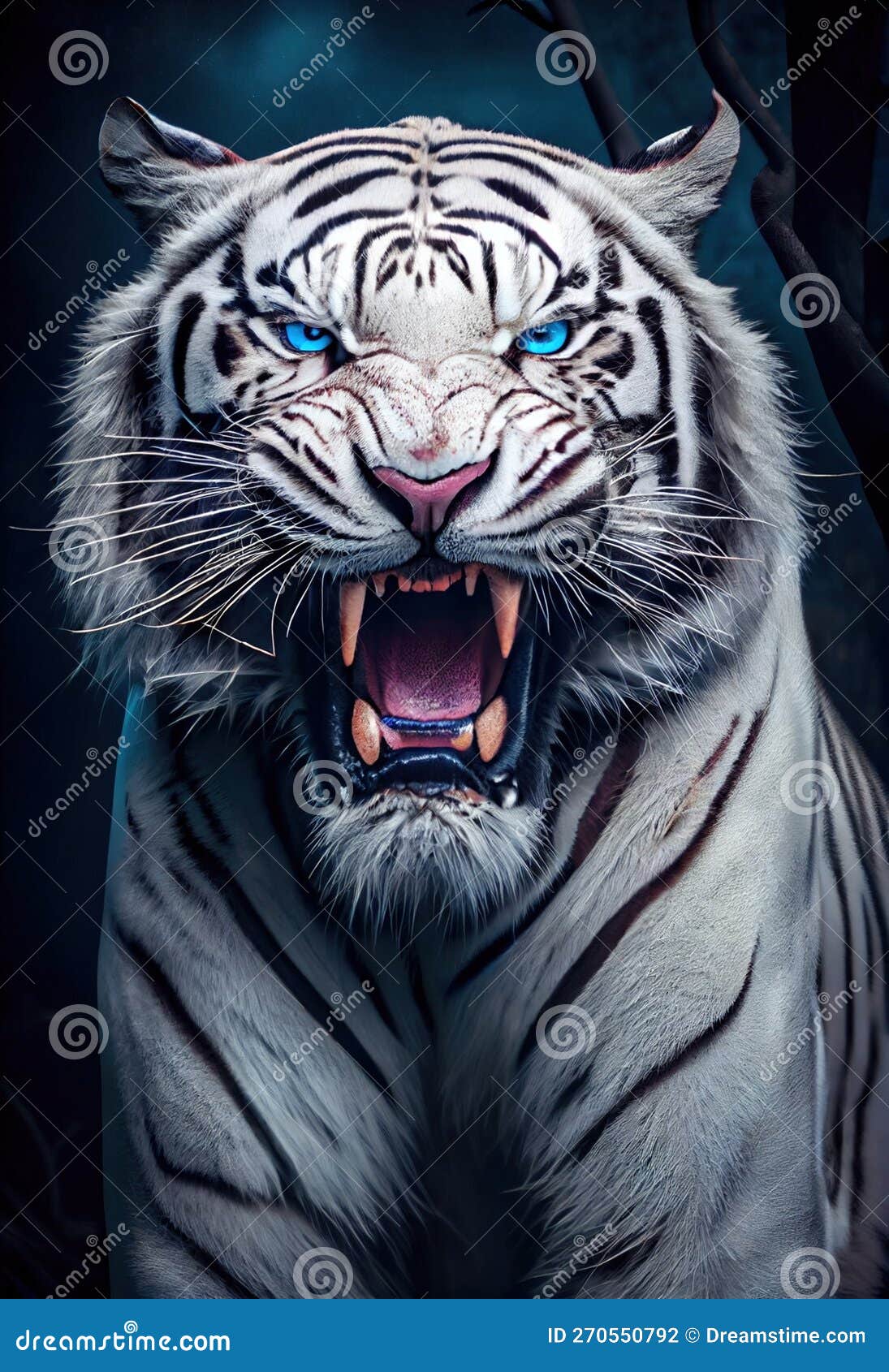 Majestic White Tiger in Roar, Captured in Hyper-Realistic Detail, Made ...