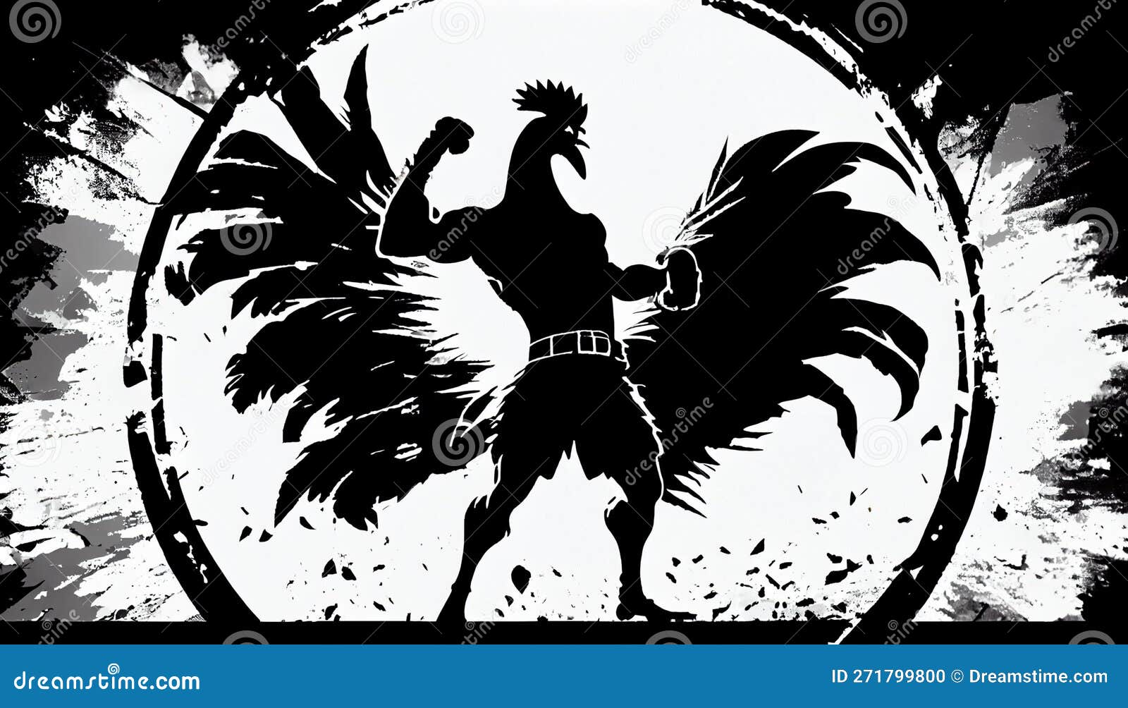 Silhouette Of Fighting Rooster, Made With Generative AI Royalty-Free ...