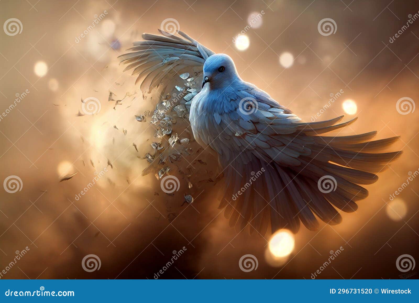 AI-generated Image of a Fluffy Dove with Wings that are Falling Apart ...