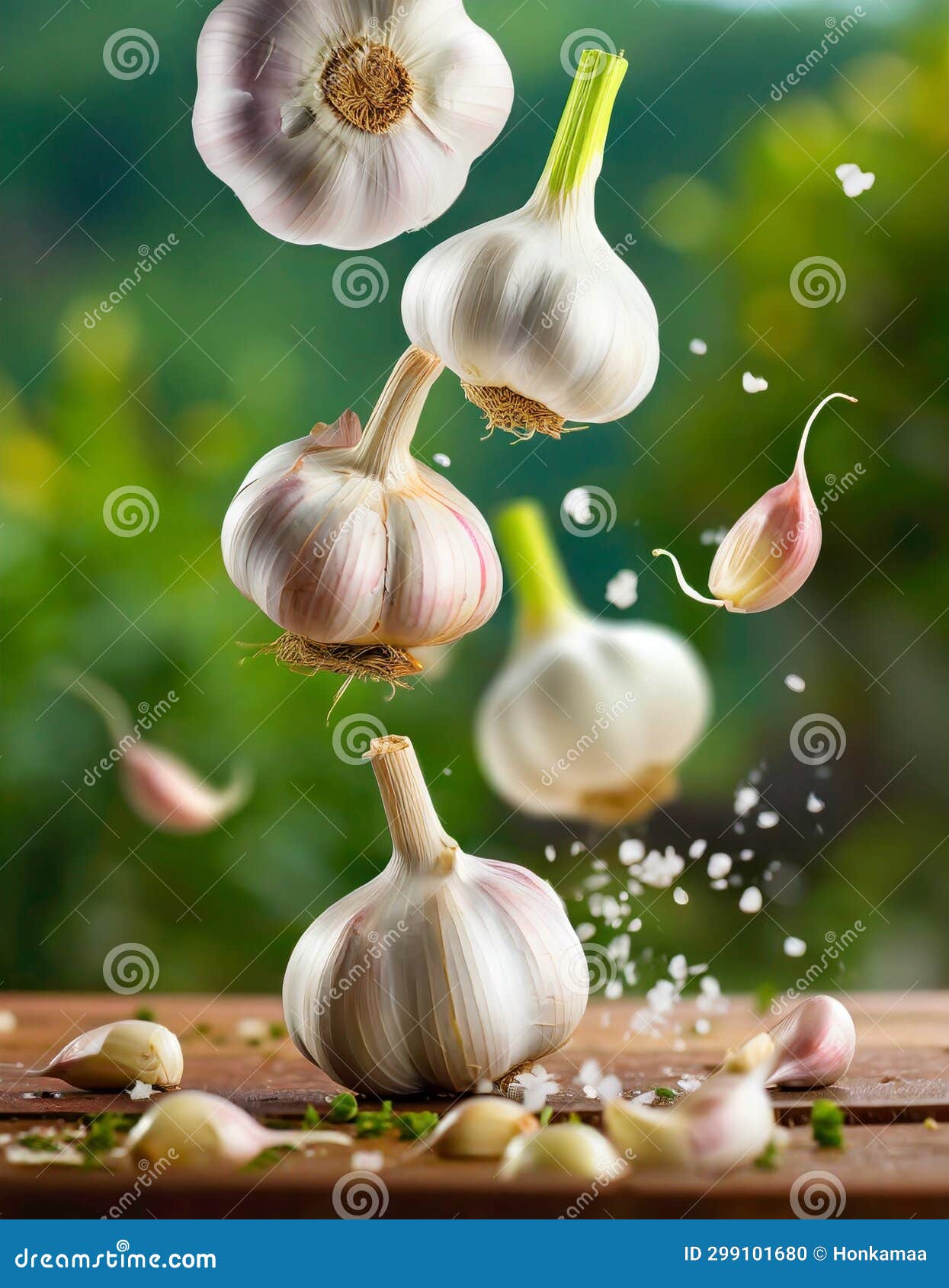 Garlic bulbs falling down stock illustration. Illustration of harvest ...