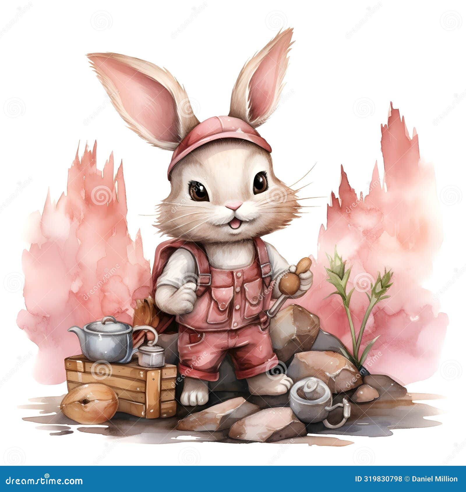 Geologist Cute Bunny Blue Cute Bunny Watercolor Stock Image ...