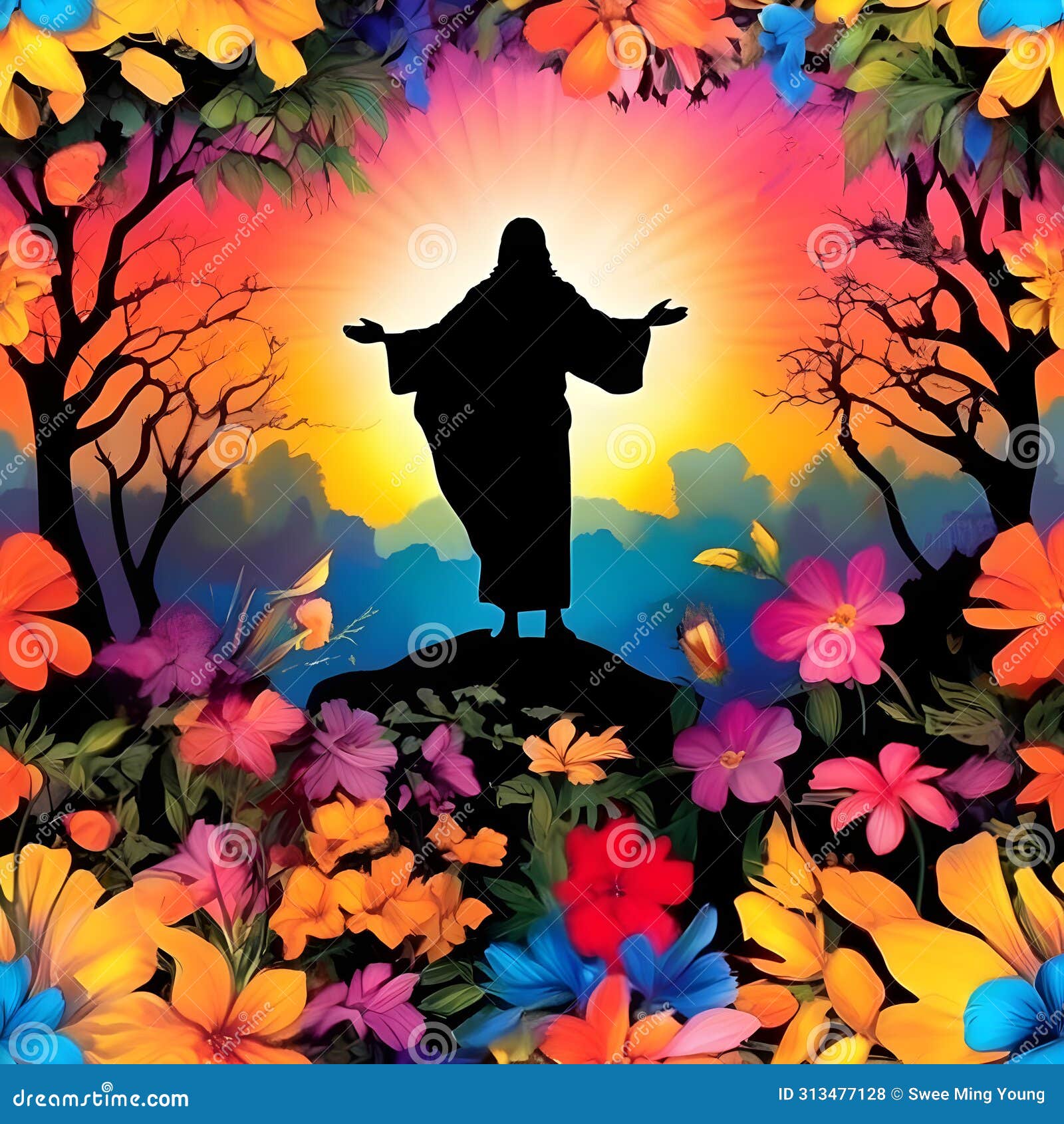 Image of Glorious Resurrection of Jesus with Colorful New Beginning and ...