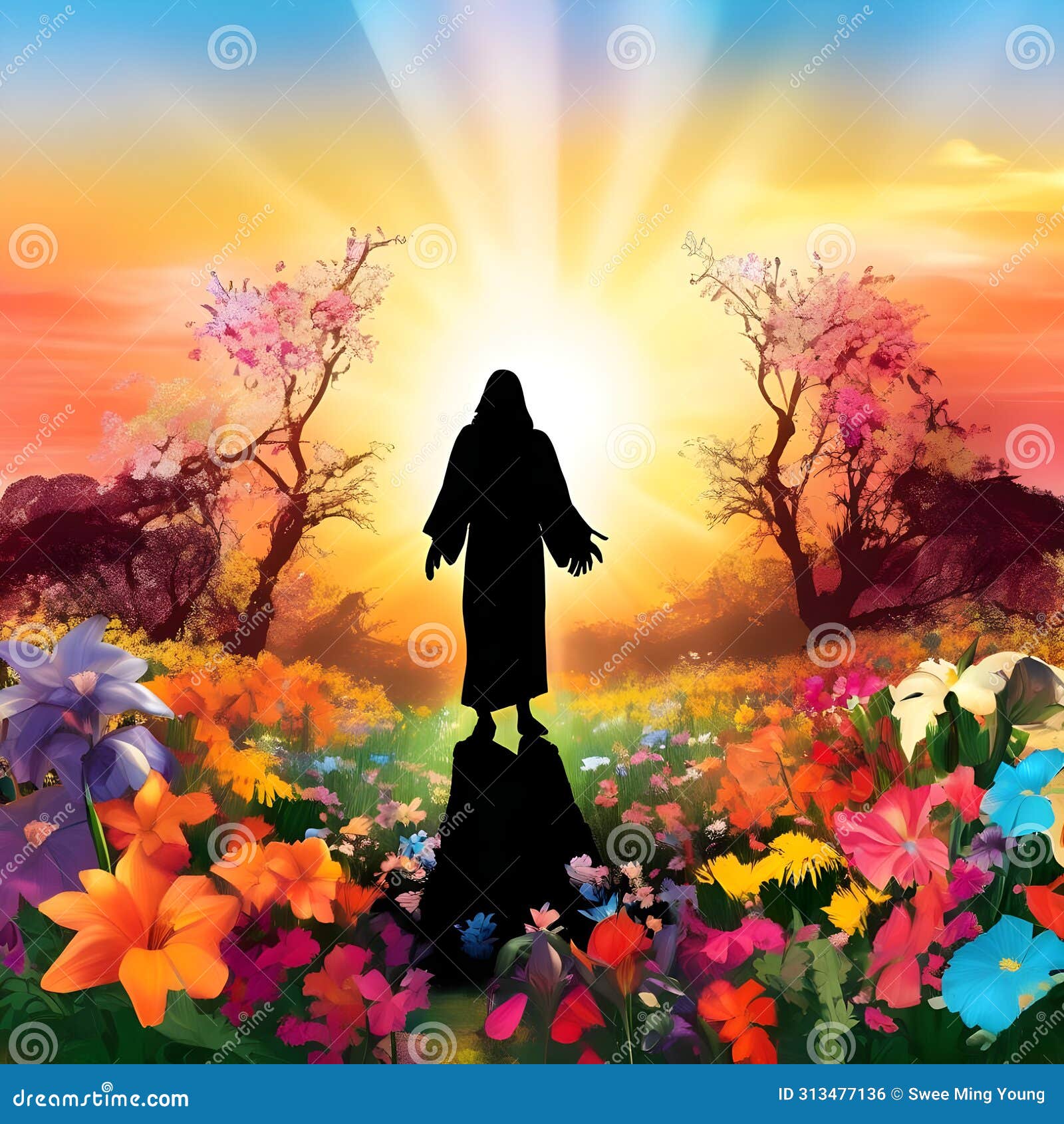 Image of Glorious Resurrection of Jesus with Colorful New Beginning and ...