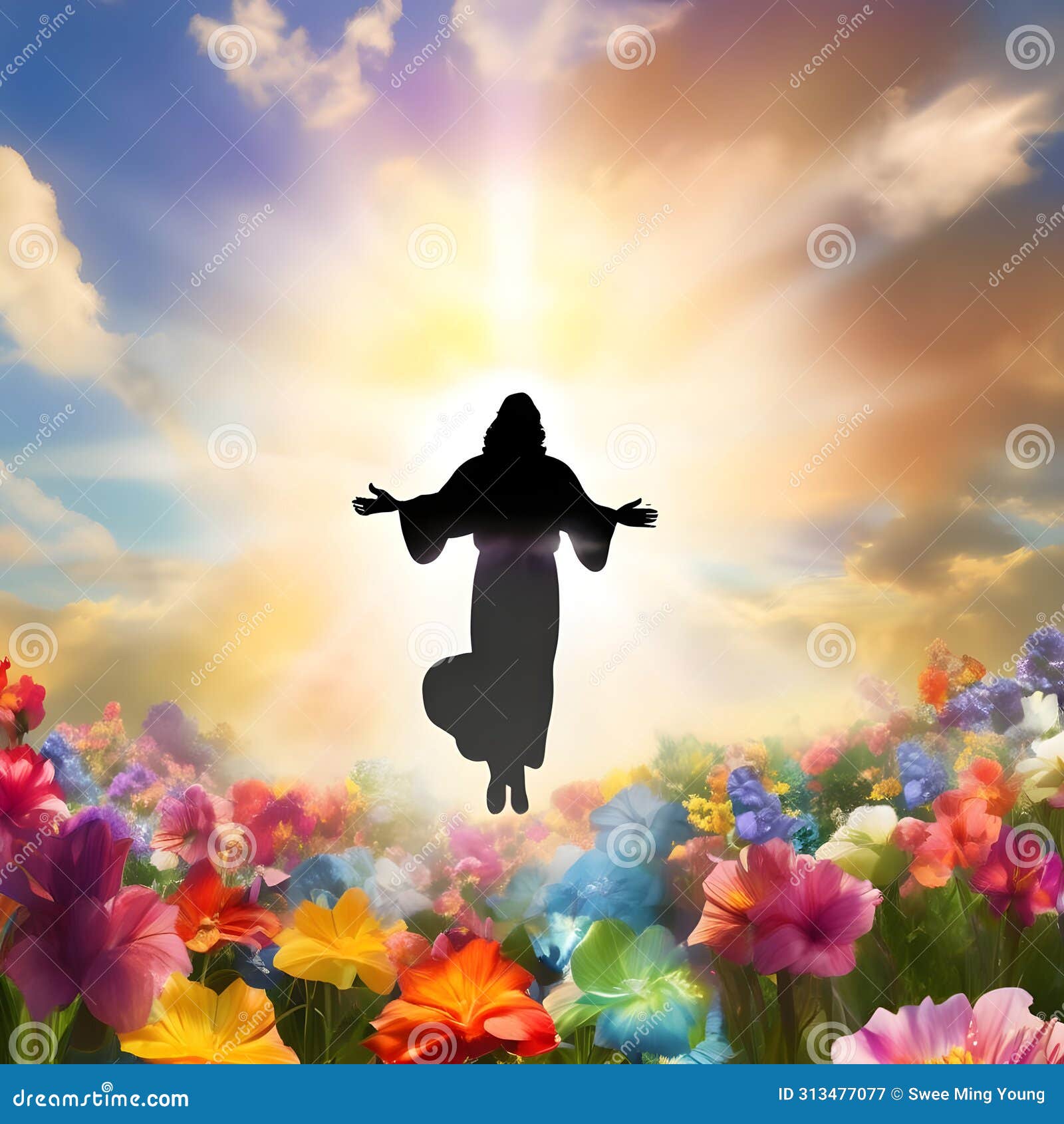 Image of Glorious Resurrection of Jesus with Colorful New Beginning and ...
