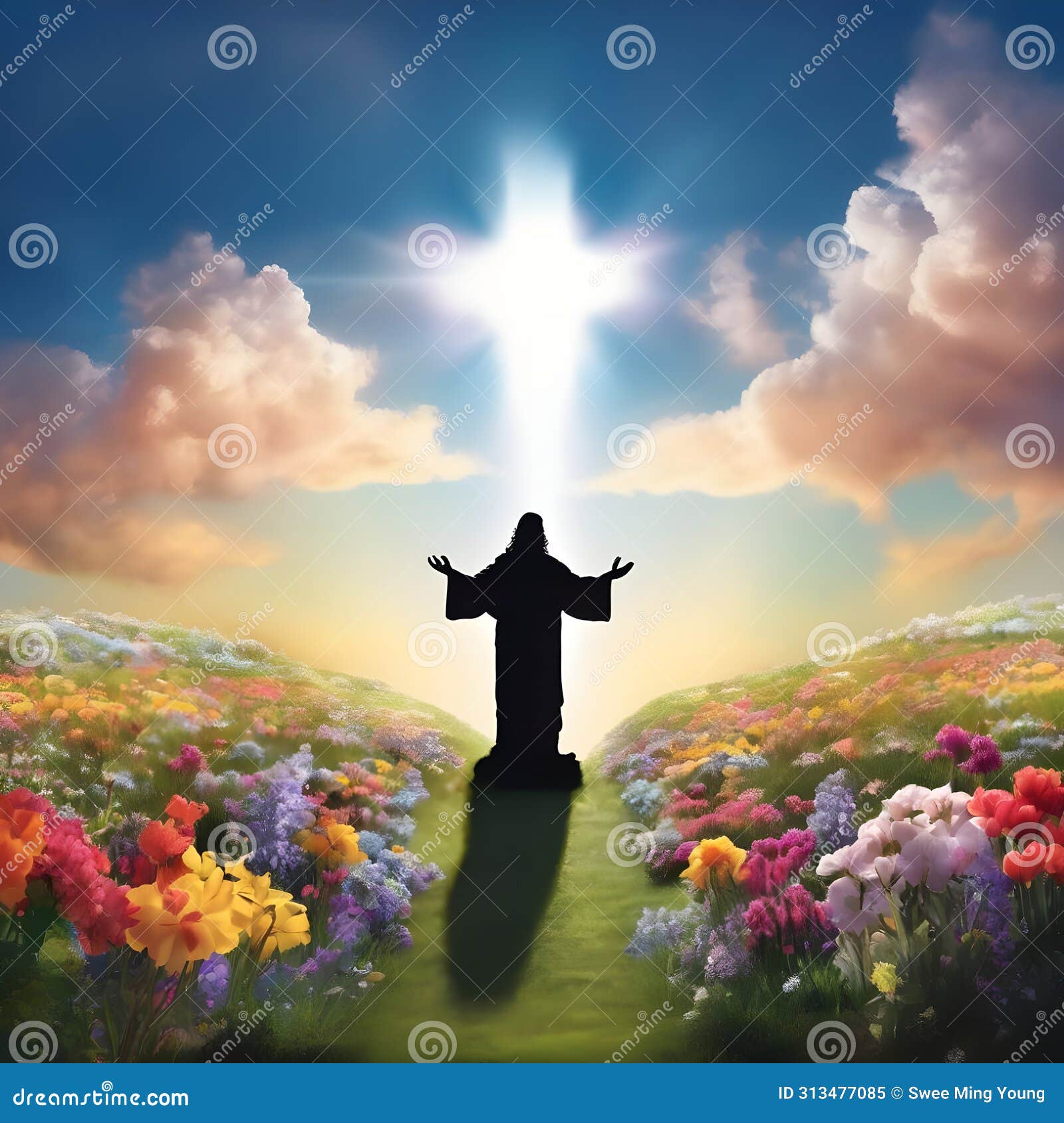 Image of Glorious Resurrection of Jesus with Colorful New Beginning and ...