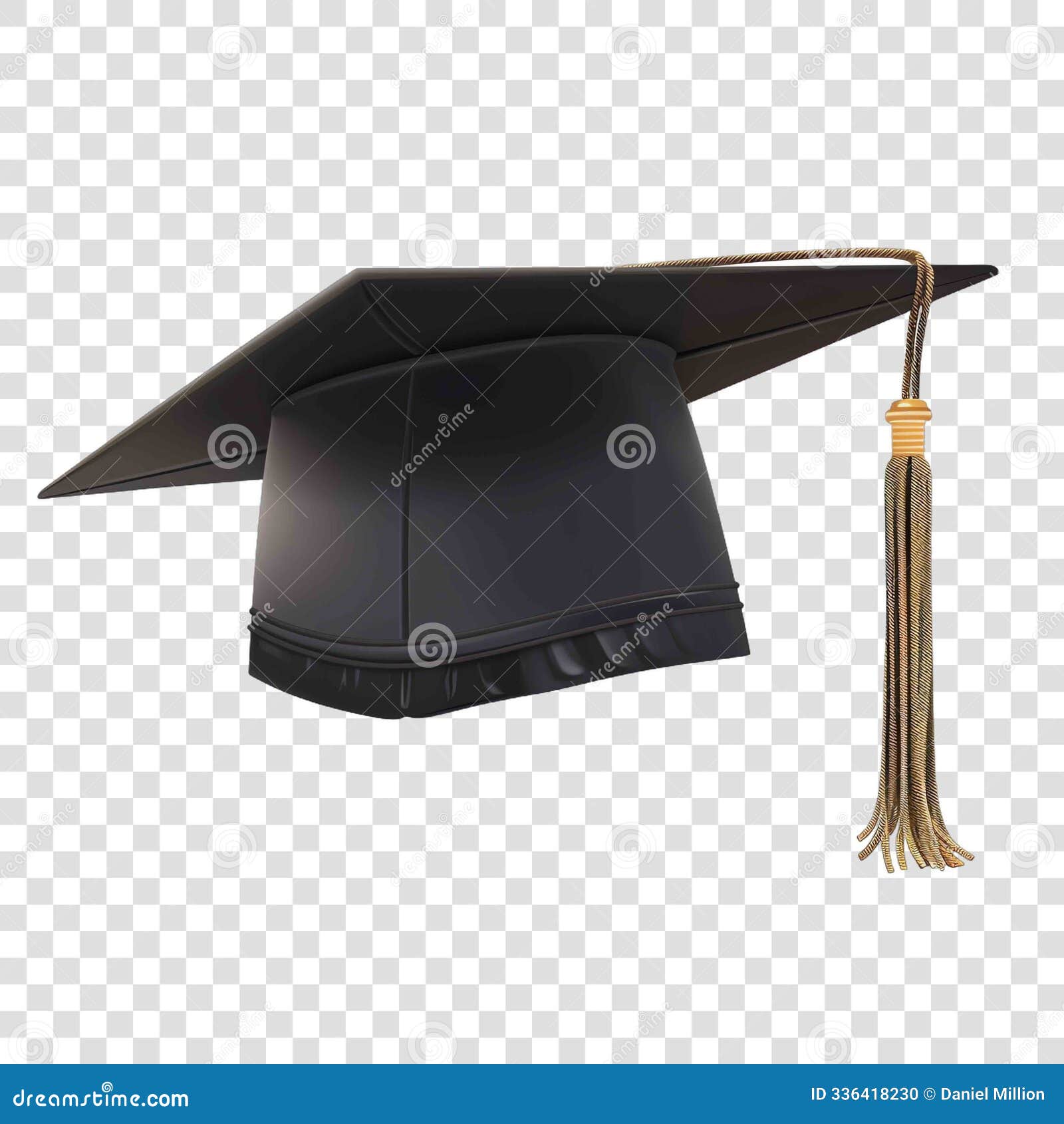 Graduation. Transparent Background With Realistic Flying Black Degree ...