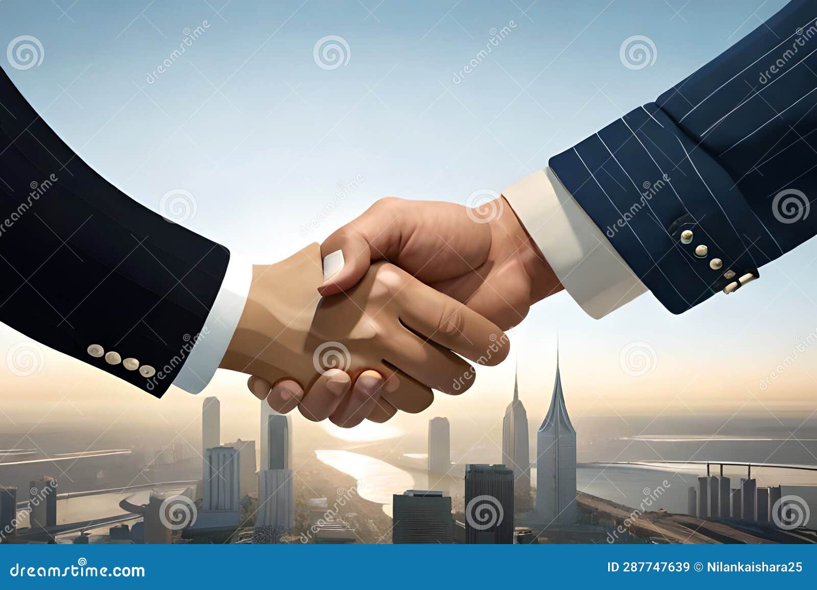 Ai Generated Image : Hand Shake Stock Illustration - Illustration of ...
