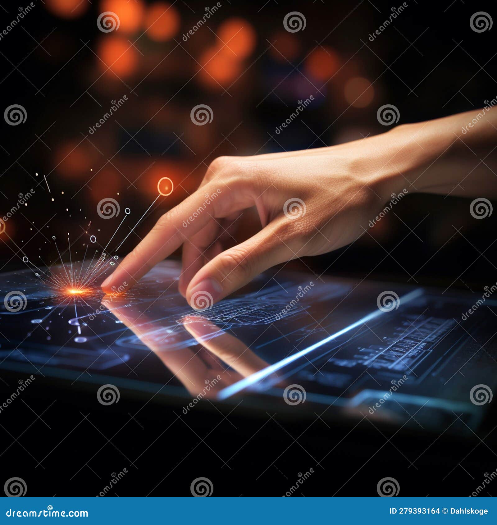 Finger Touching Touch Screen Stock Illustration - Illustration of ...