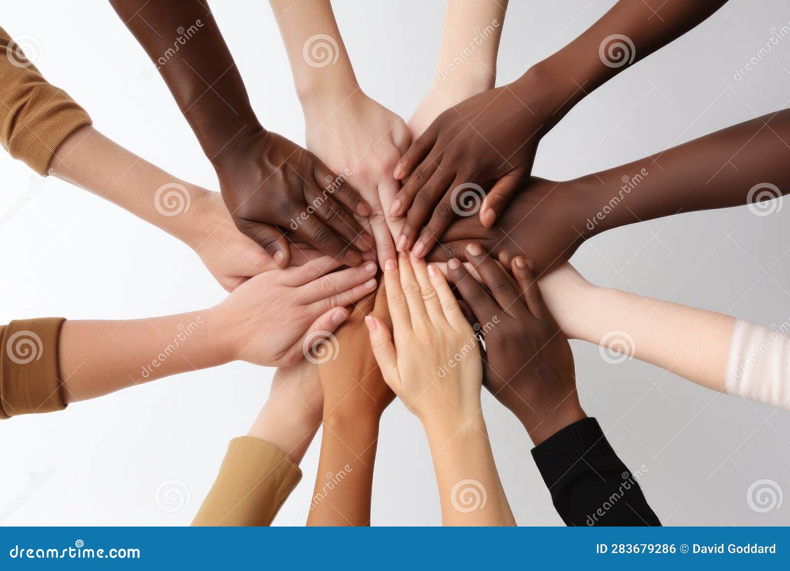 Hands United, Team Work, Strength Together Stock Illustration ...