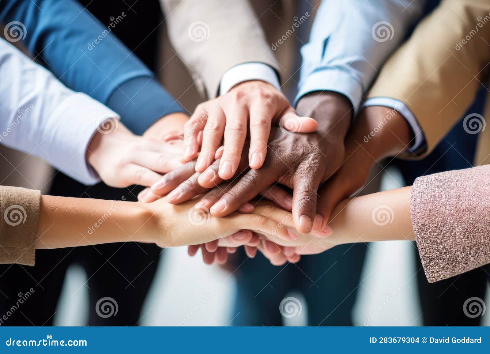 Hands United, Team Work, Strength Together Stock Illustration ...