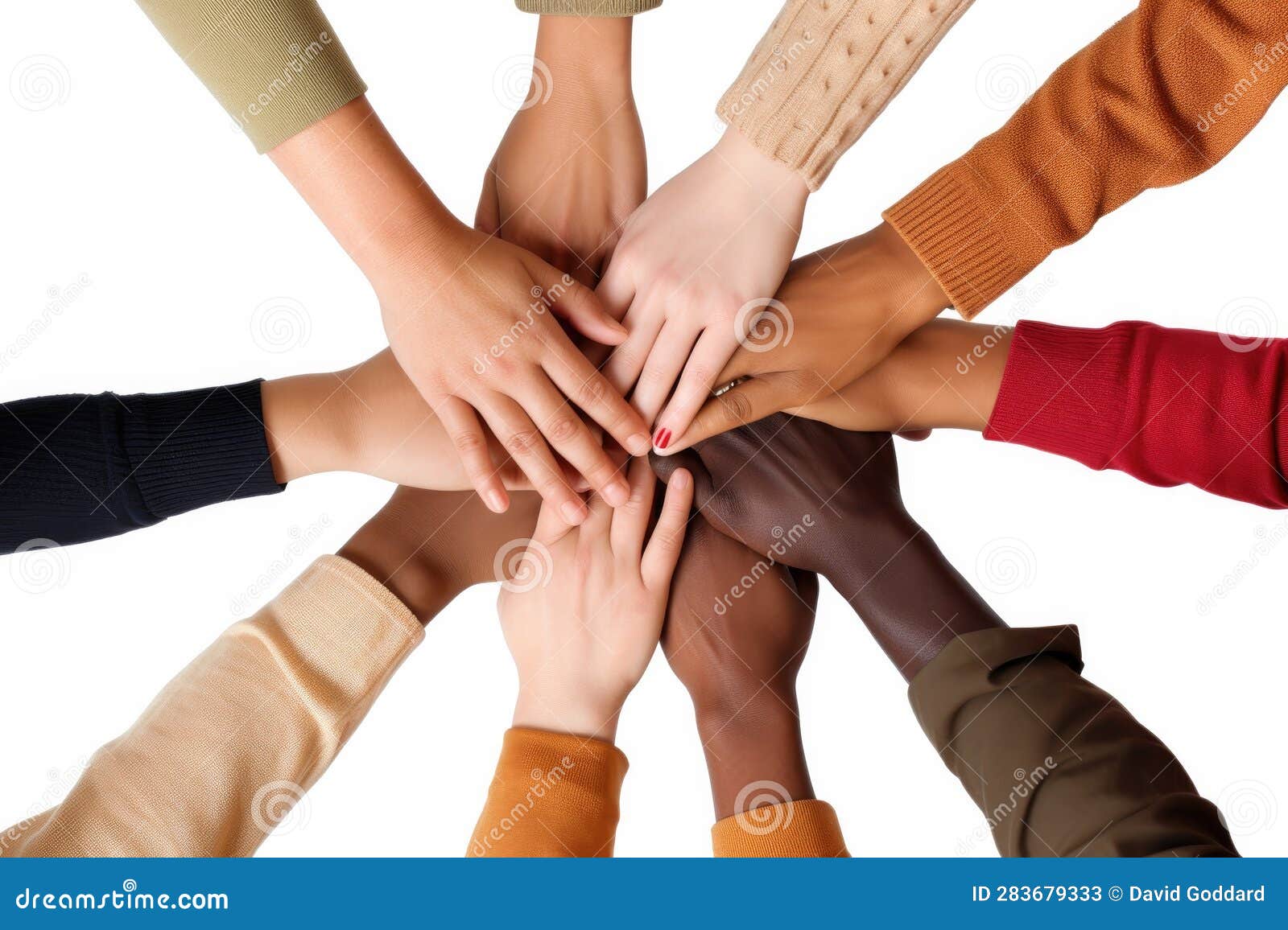 Hands United, Team Work, Strength Together Stock Illustration ...