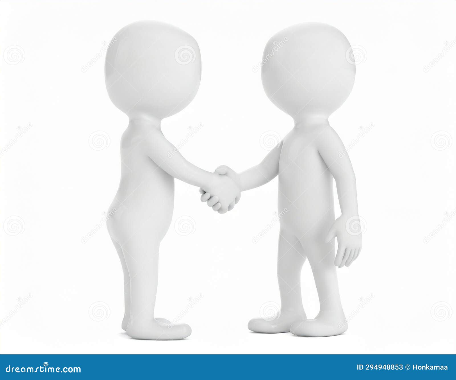 Handshake between 3D Humans Stock Illustration - Illustration of person ...