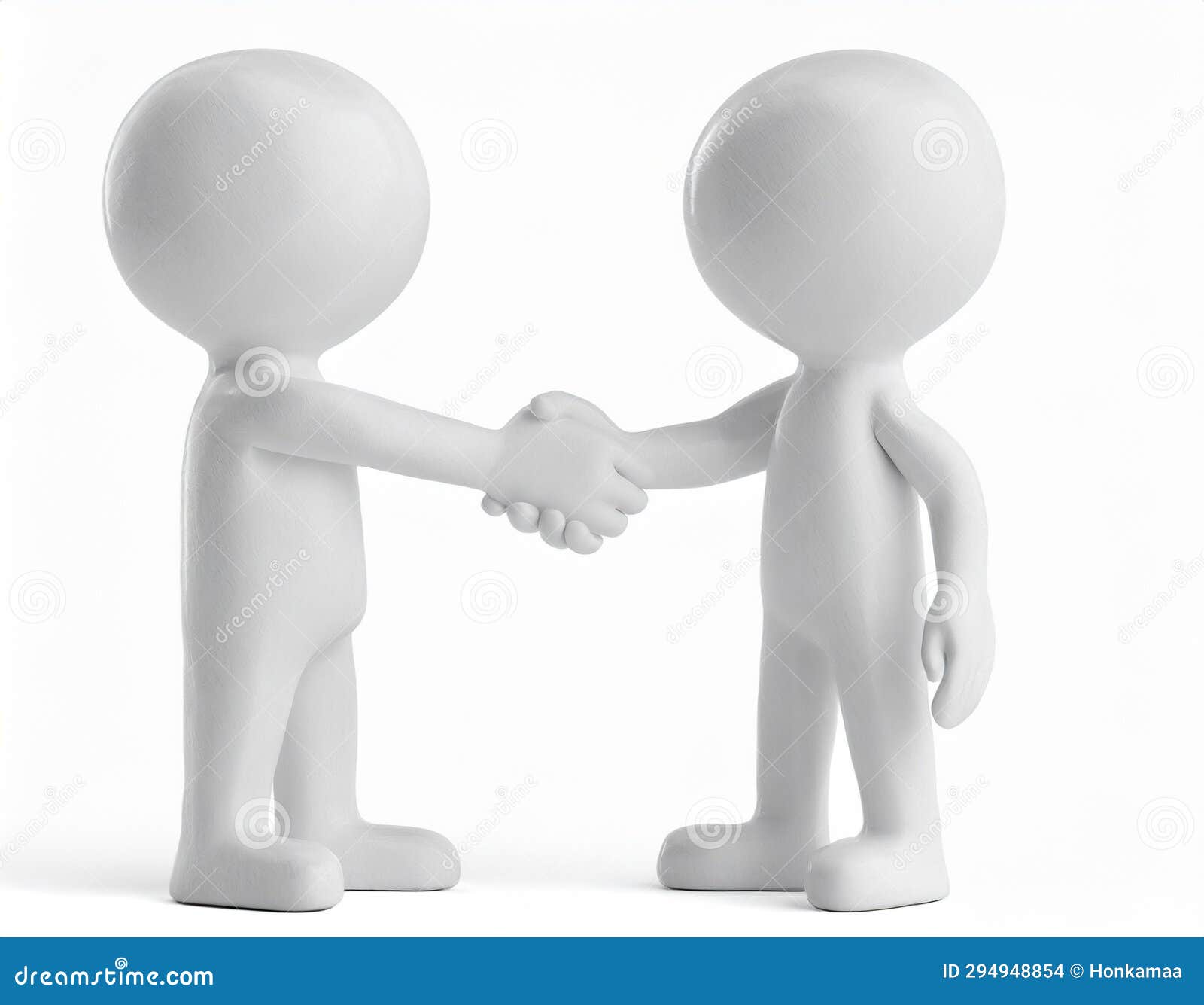 Handshake between 3D Humans Stock Illustration - Illustration of ...