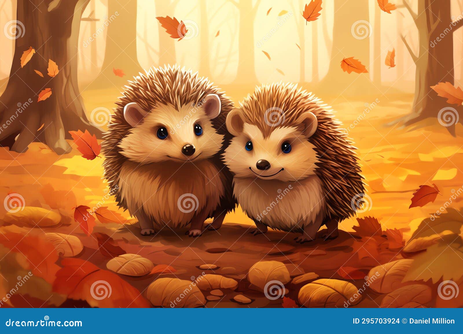 Hedgehogs Vector Fall Background Royalty-Free Stock Image ...