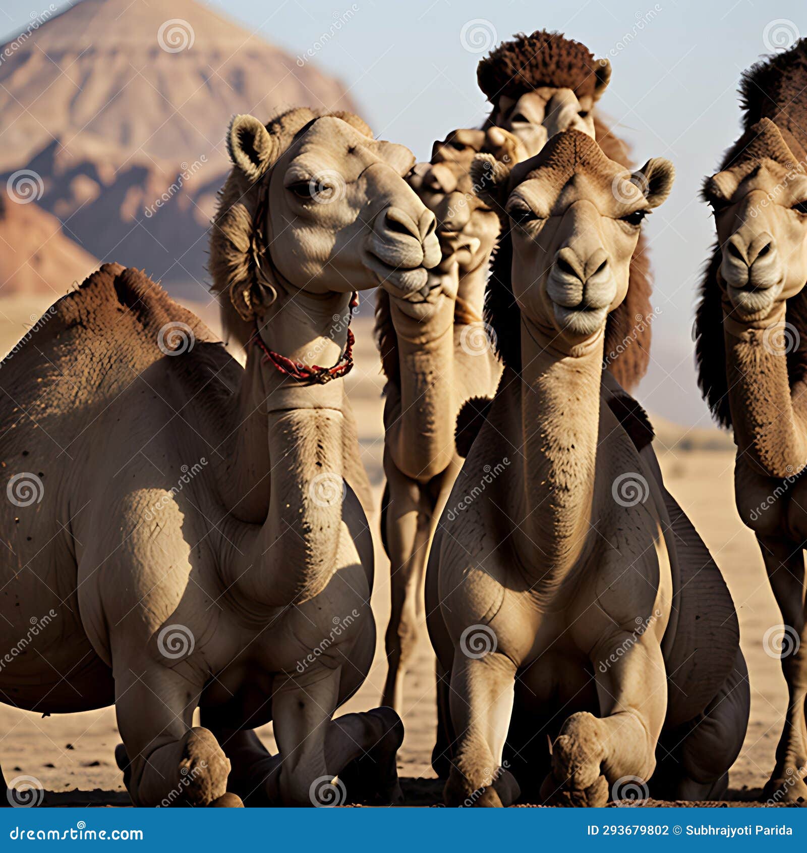 AI Generated Image Of A Herd Of Camels In A Desert | CartoonDealer.com ...