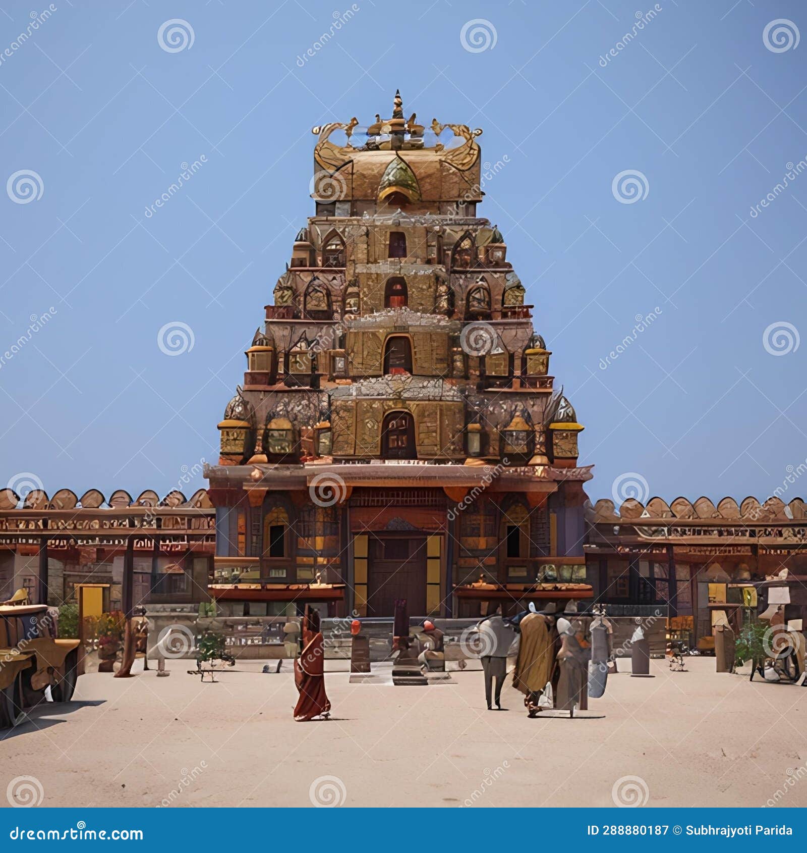 AI Generated Image of a Hindu Temple in South India Stock Illustration ...