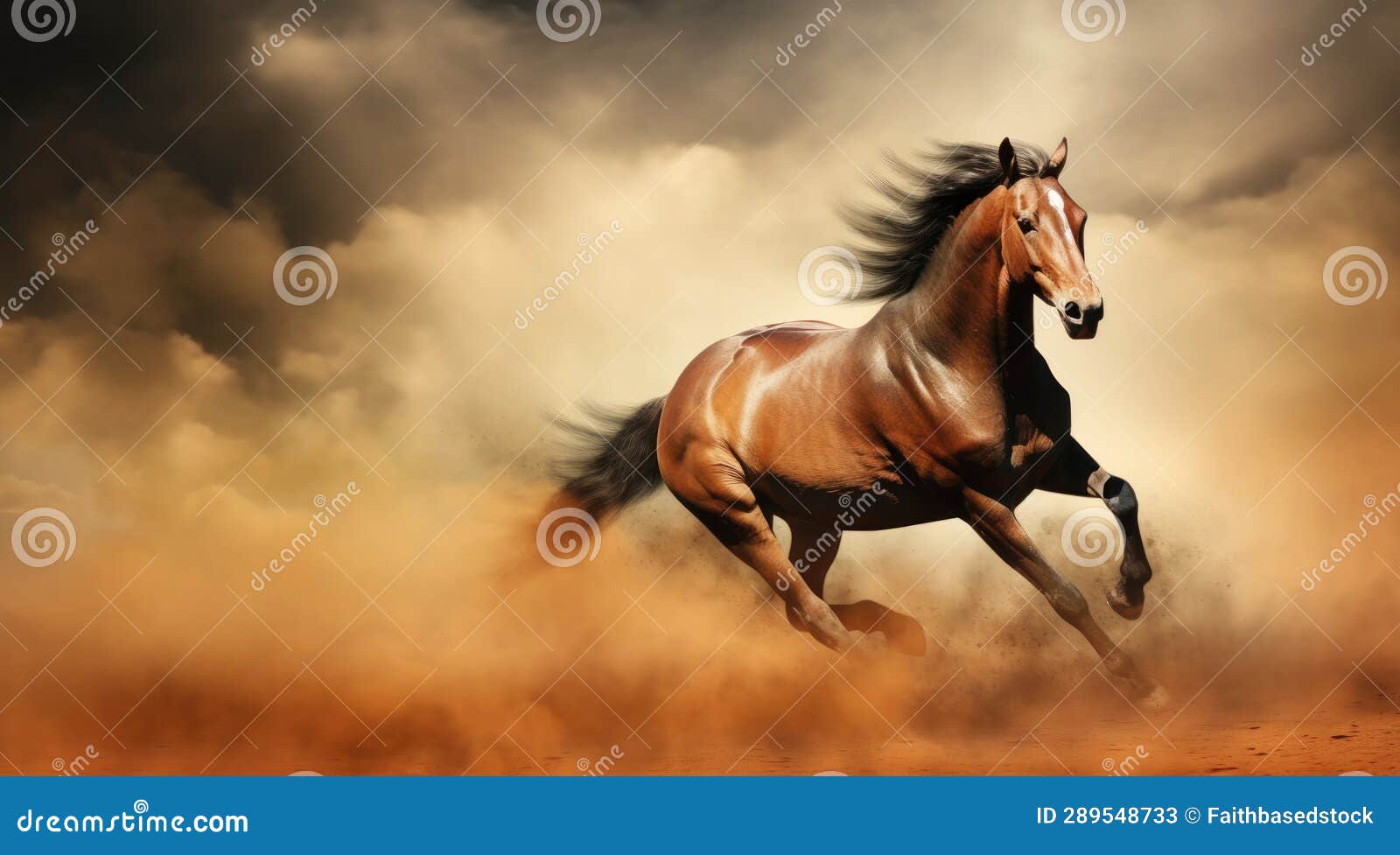 Horse running in the dust stock illustration. Illustration of ...