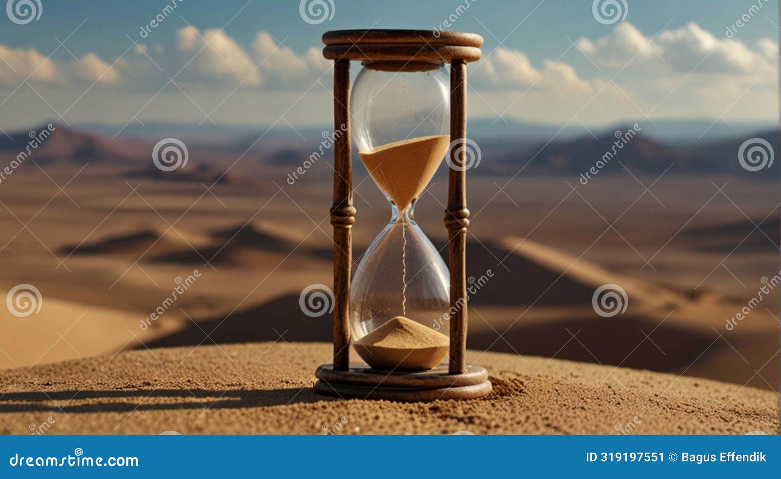 AI Generated Image, Hourglass Over the Desert on a Hot Day Stock ...