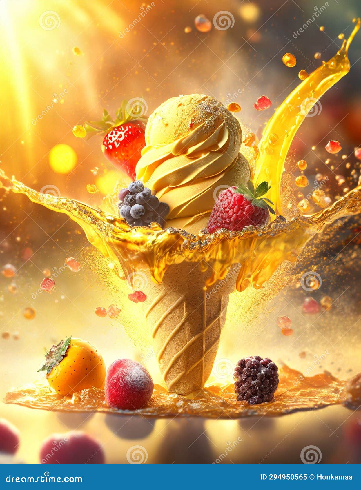 Ice cream explosion stock illustration. Illustration of fruit - 294950565