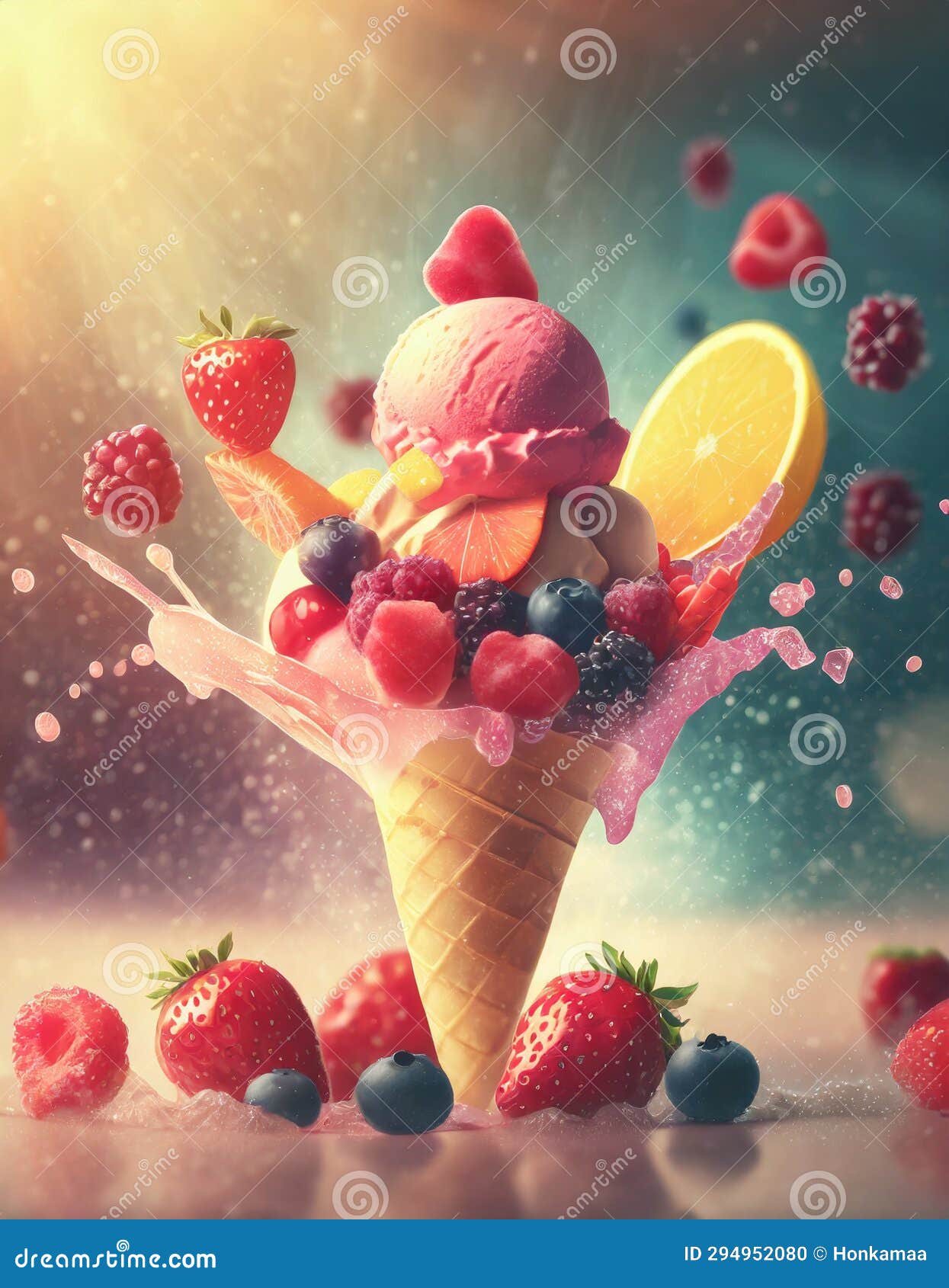 Ice cream explosion stock illustration. Illustration of dessert - 294952080