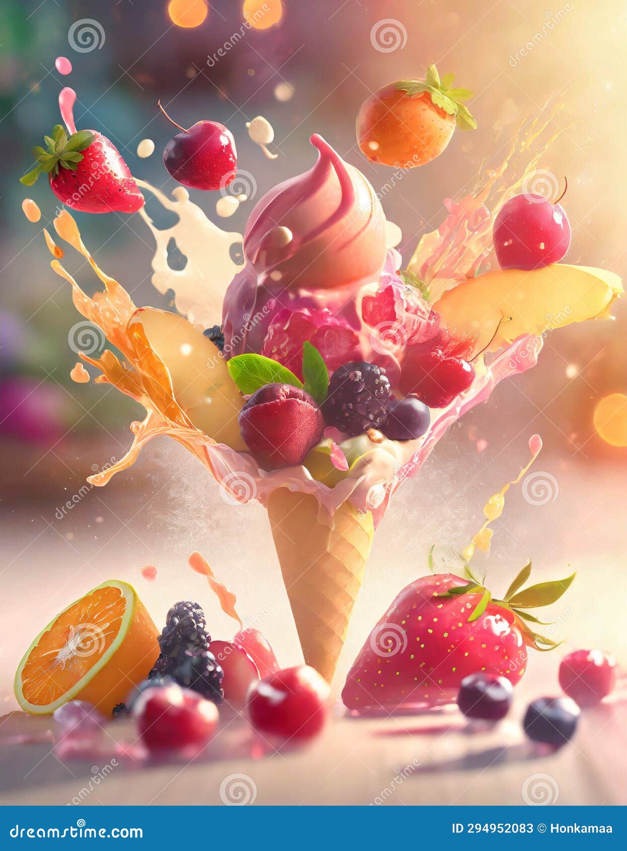 Ice cream explosion stock illustration. Illustration of flying - 294952083